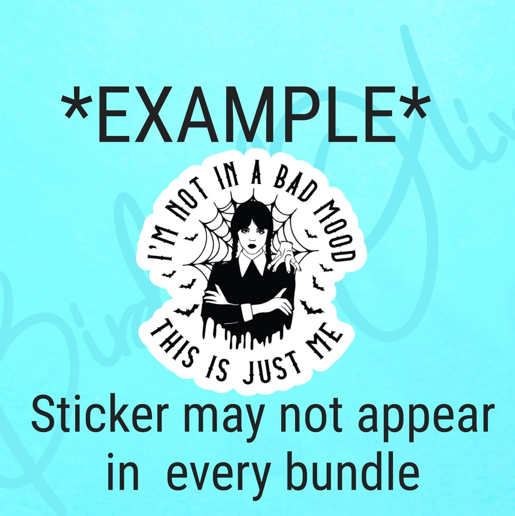 Wednesday Addams-6 Sticker Bundle, Wednesday and Thing Vinyl Stickers ...