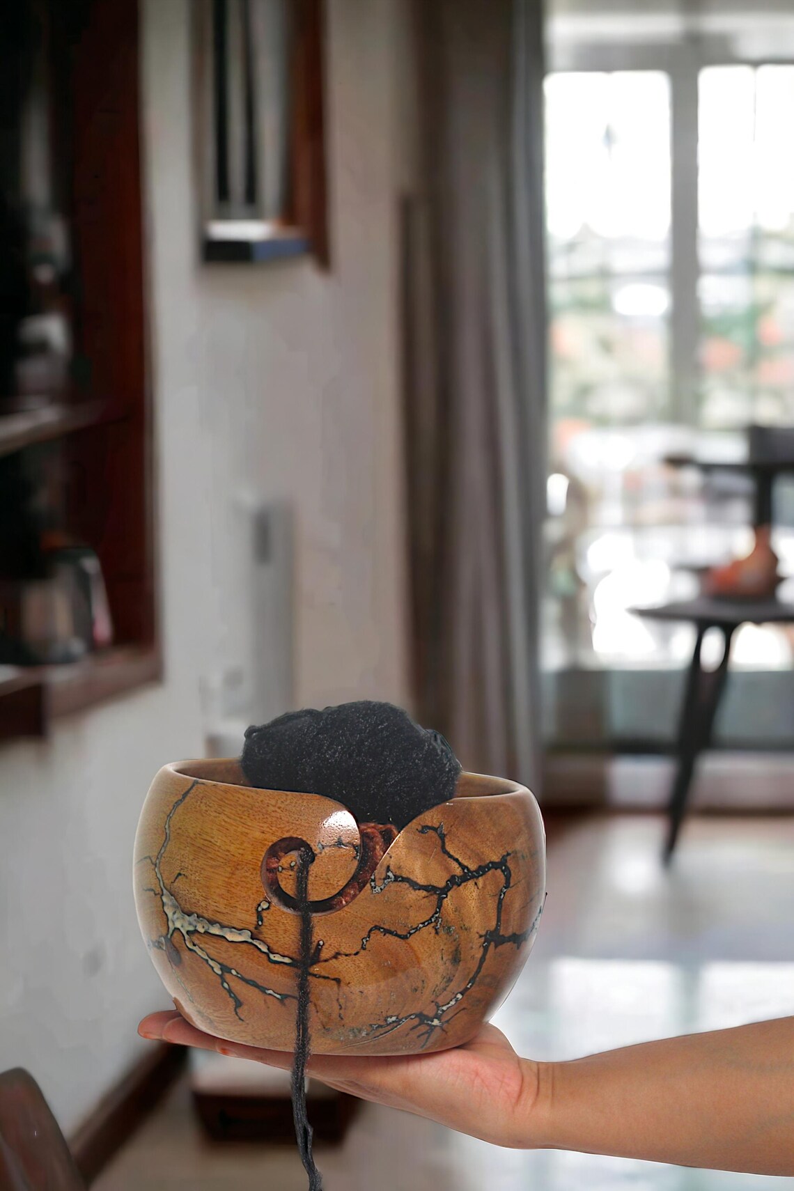 Handmade YARN BOWL Wooden Yarn Bowl Handmade Knitting Bowl Wooden Wool ...
