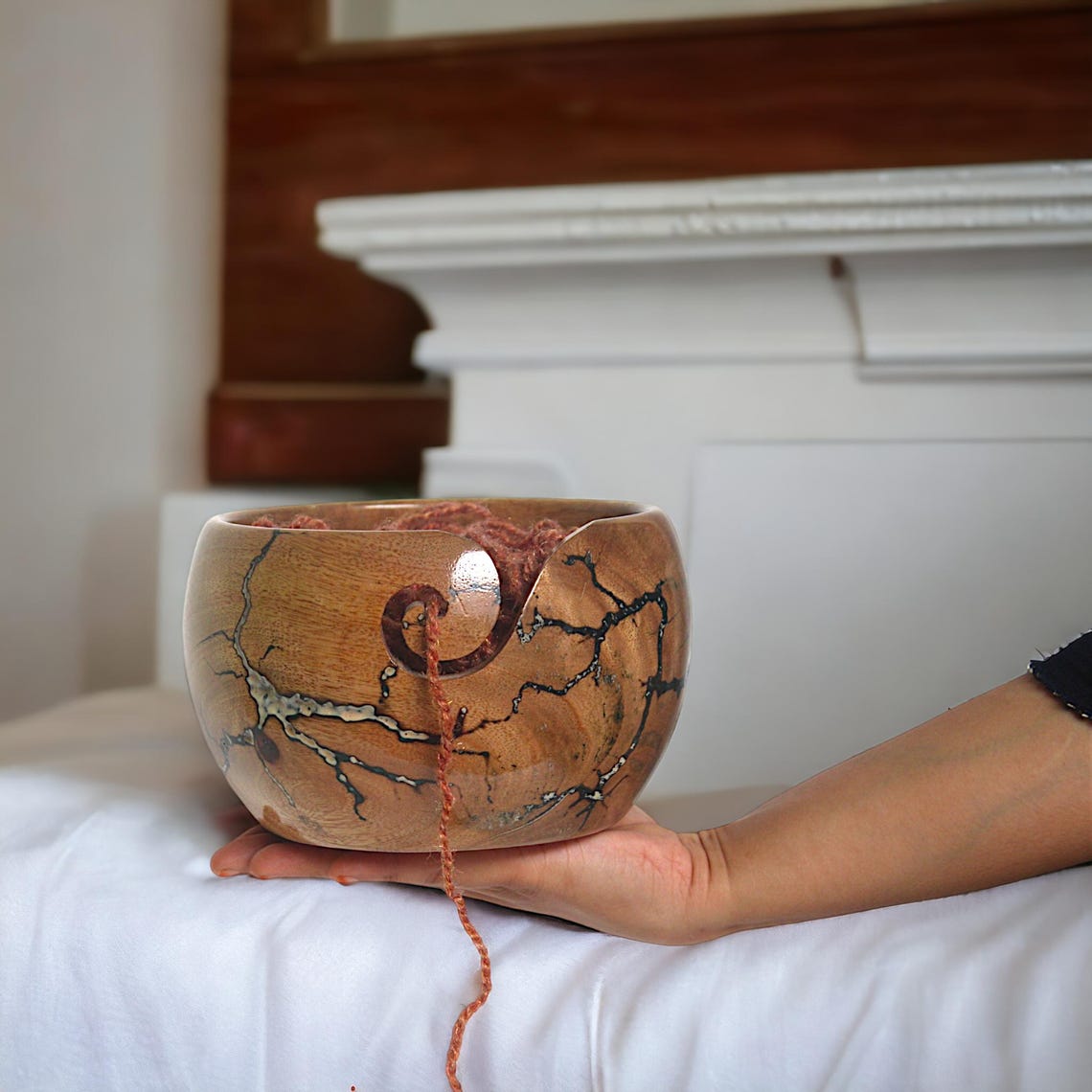Handmade YARN BOWL Wooden Yarn Bowl Handmade Knitting Bowl Wooden Wool ...