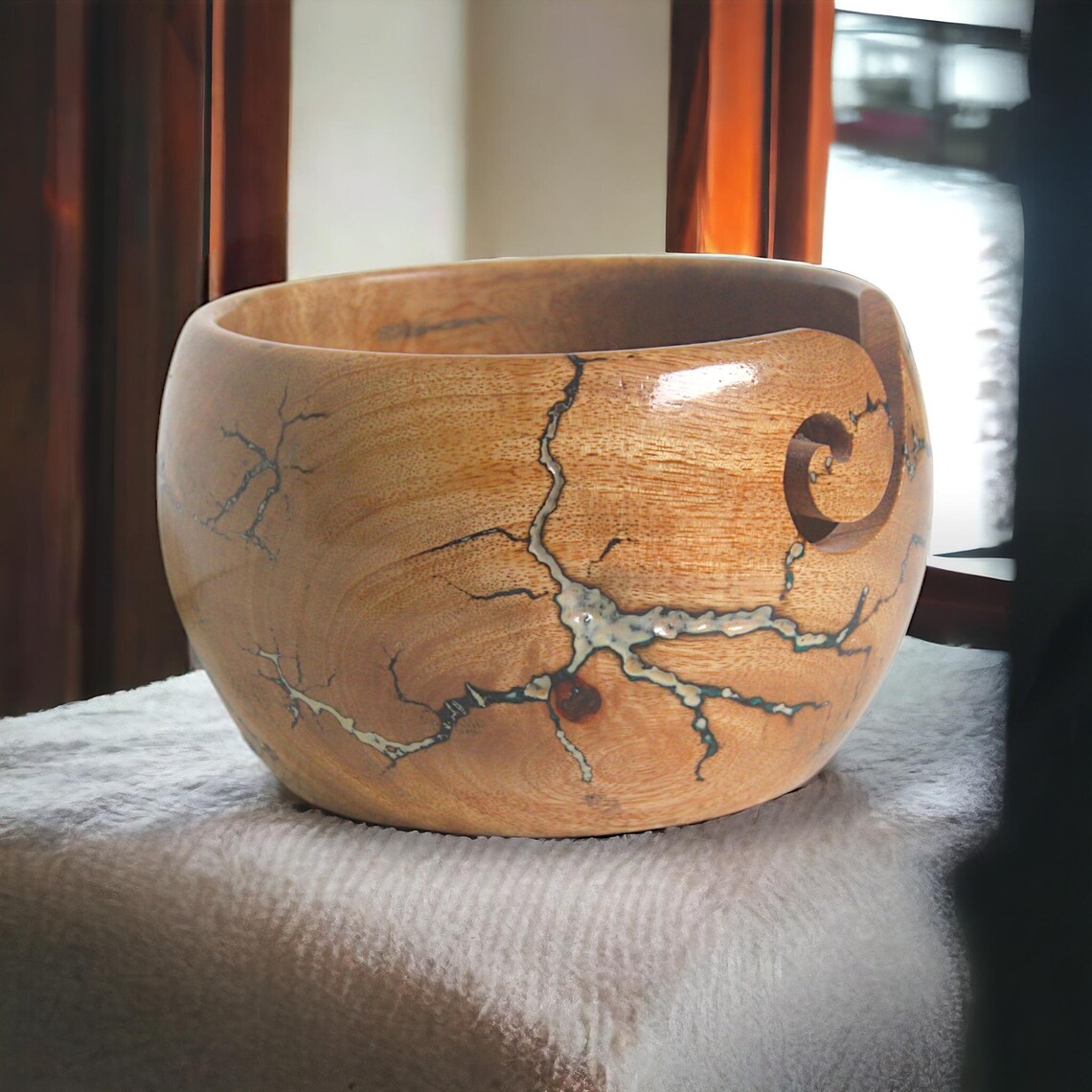Handmade YARN BOWL Wooden Yarn Bowl Handmade Knitting Bowl Wooden Wool ...