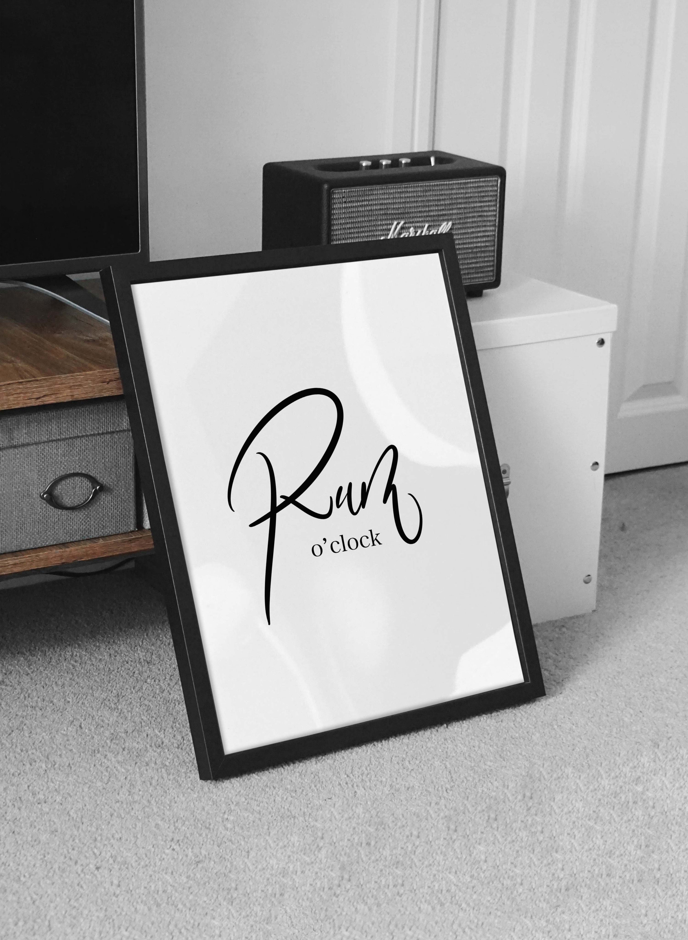 Rum O' Clock PRINT Rum Wall Art Quote Poster Calligraphy Letter Poster ...