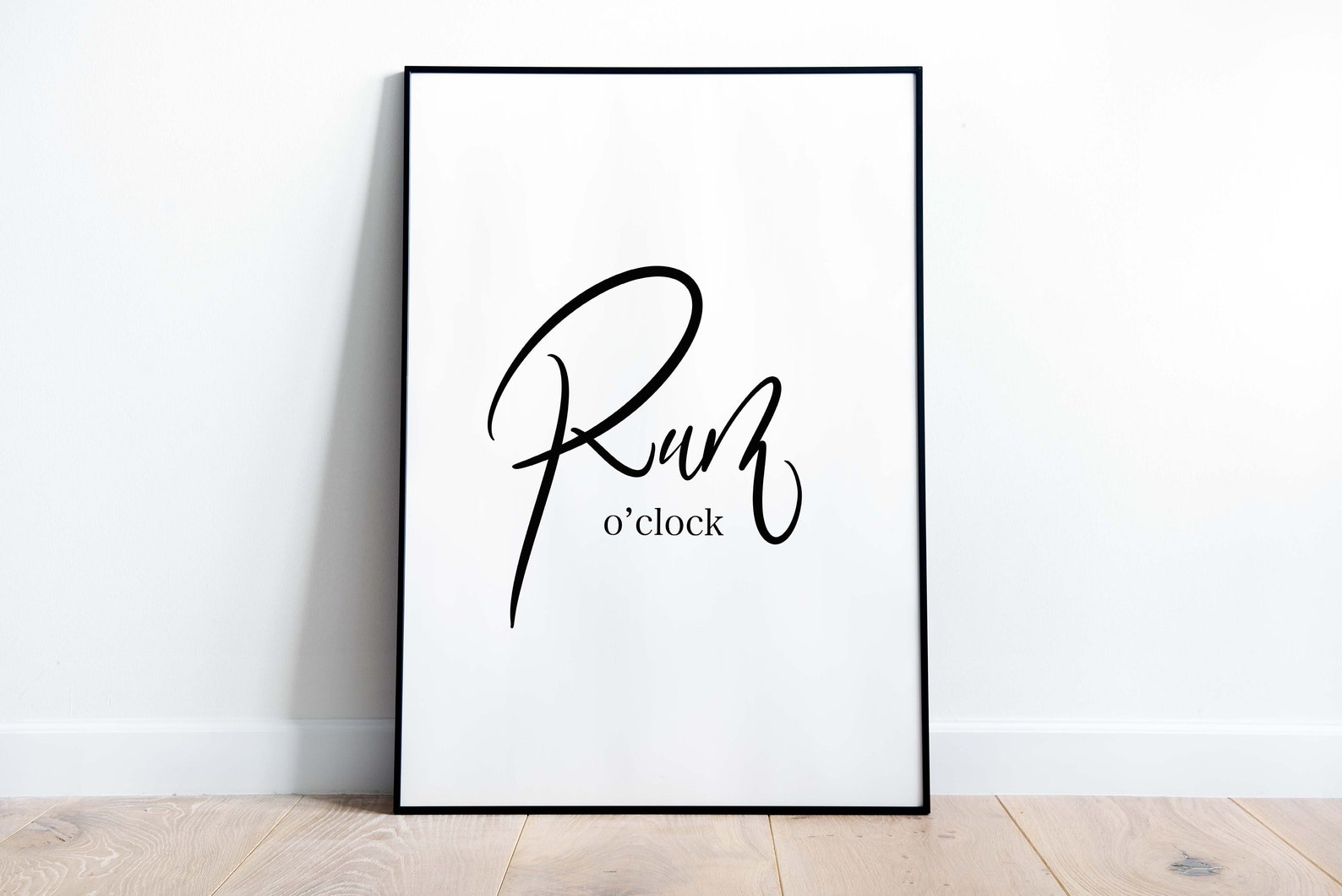 Rum O' Clock PRINT Rum Wall Art Quote Poster Calligraphy Letter Poster ...