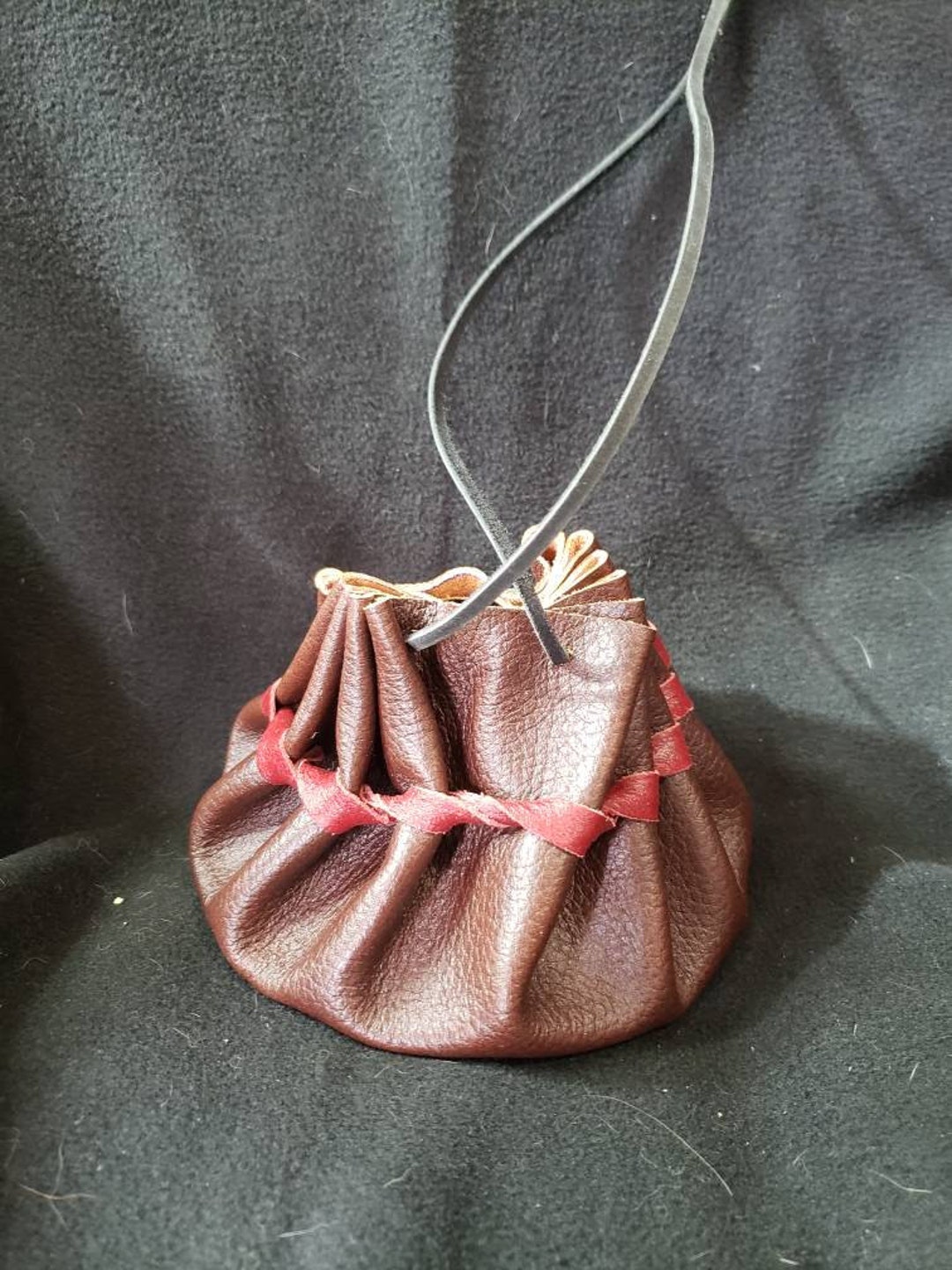 Leather Drawstring Coin Pouch - Etsy