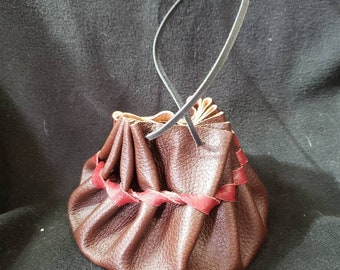 Handmade Leather Drawstring Coin Pouch, Medieval Style - Etsy