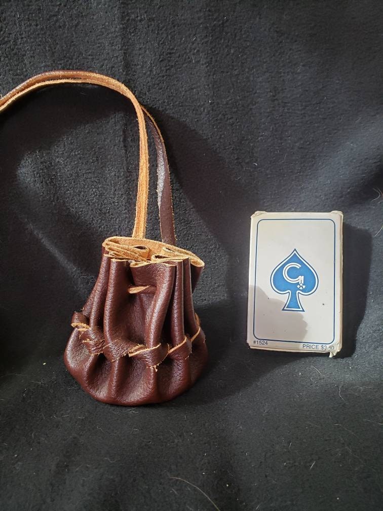 Leather Drawstring Coin Pouch - Etsy