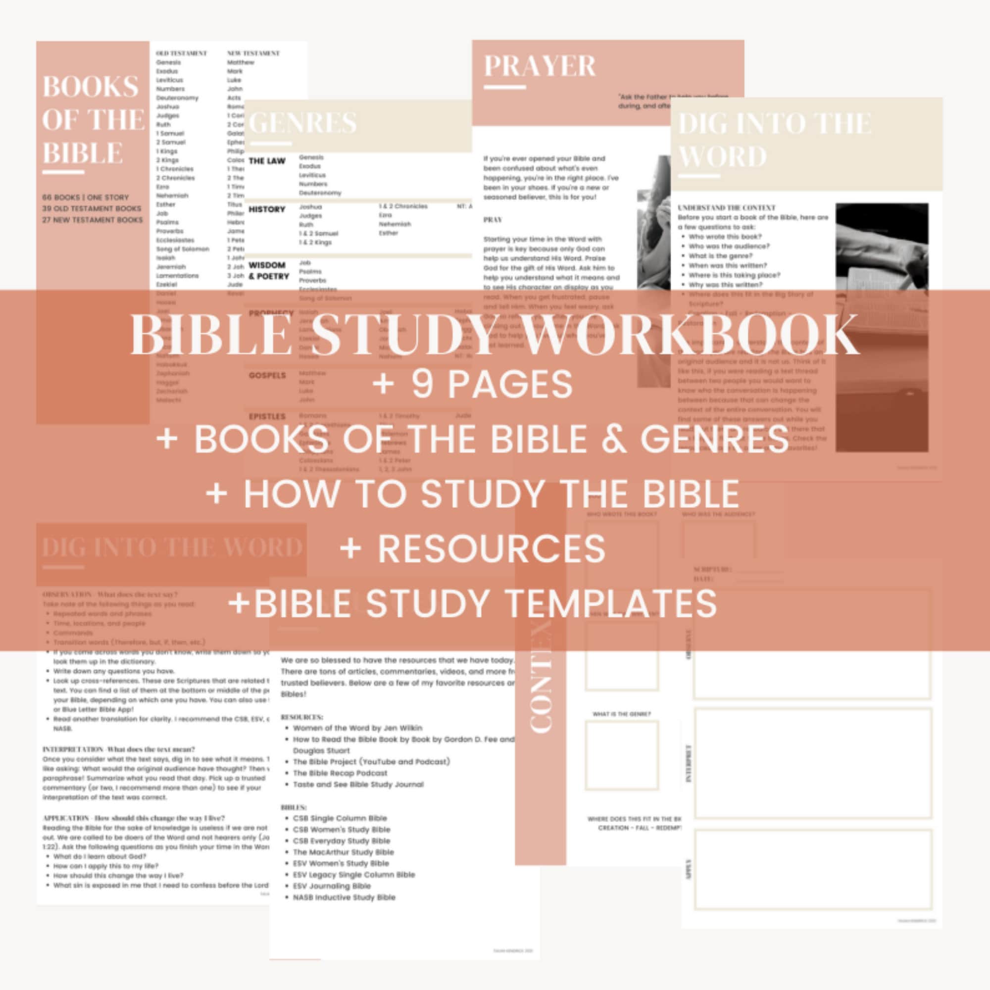 Bible Study Workbook | How to Study the Bible | Inductive Bible Study ...