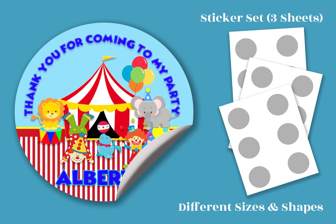 Circus Stickers / Circus Birthday Labels / Circus Party - Etsy