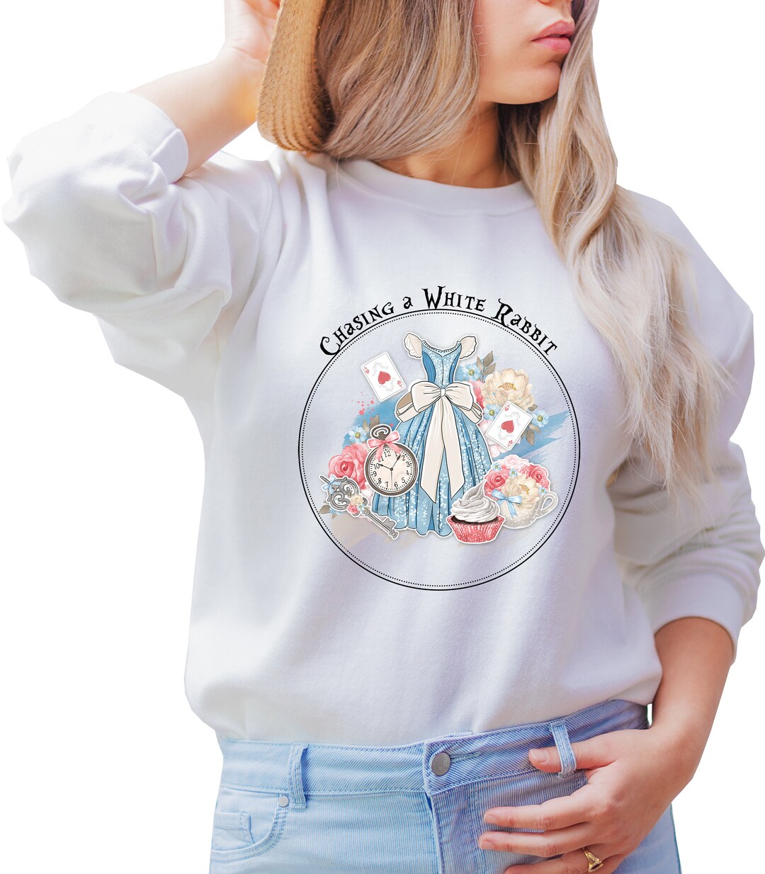 Chasing a White Rabbit Shirt, Wonderland Sweatshirt, Alice Shirt for ...