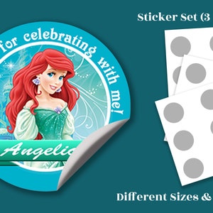 Ariel Stickers / Ariel Birthday Labels / Little Mermaid - Etsy