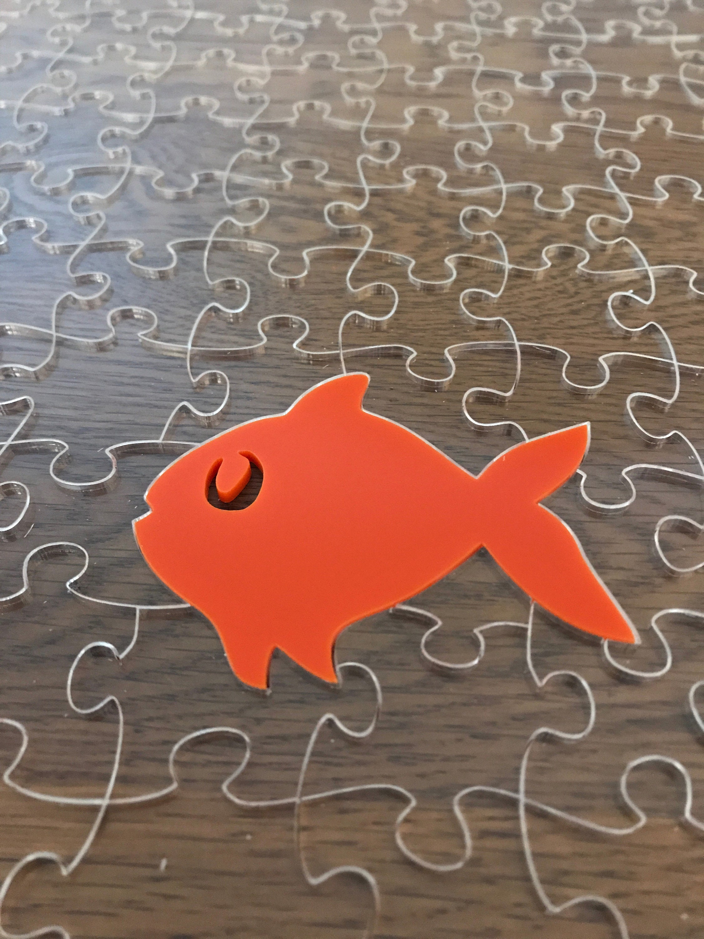 Fish Bowl Clear Acrylic Jigsaw Puzzle With Goldfish Whimsy - Etsy