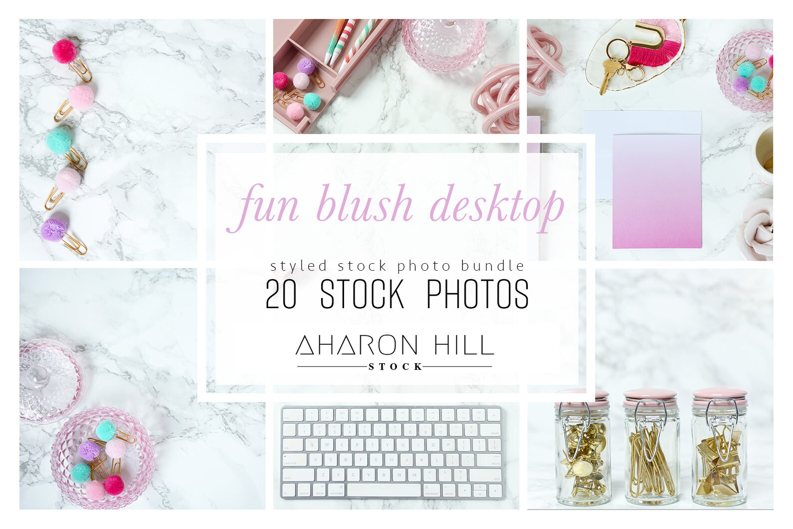 Pink Blush Office Stock Photo Bundle | 20 Styled Stock Photos ...