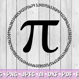 Pi SVG, 100 Decimal Places, Digital Download, Svg, Jpeg, Png, Dxf, Eps ...