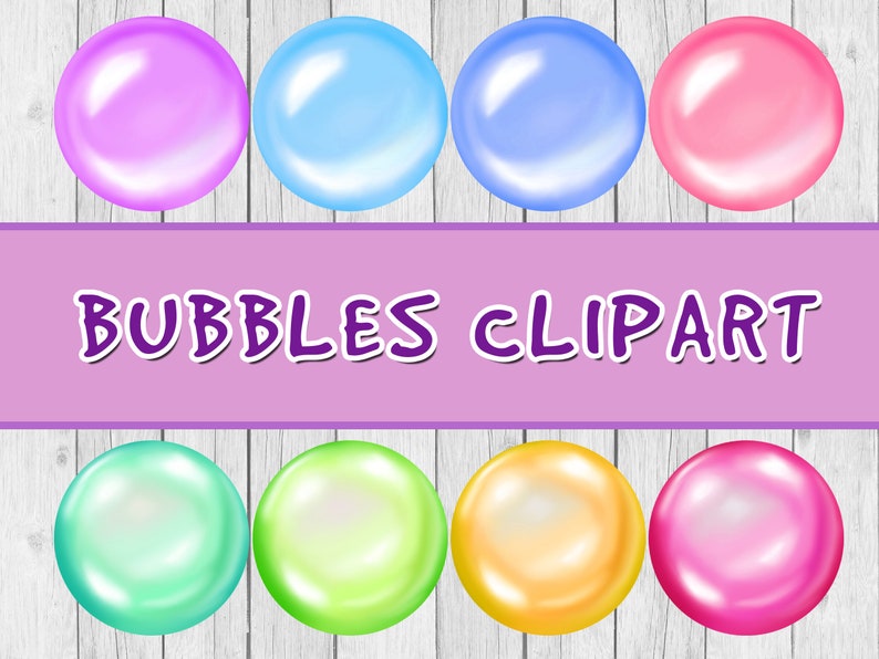 16 Individual Bubbles Clipart, Digital PNG, Hand Drawn, Digital ...