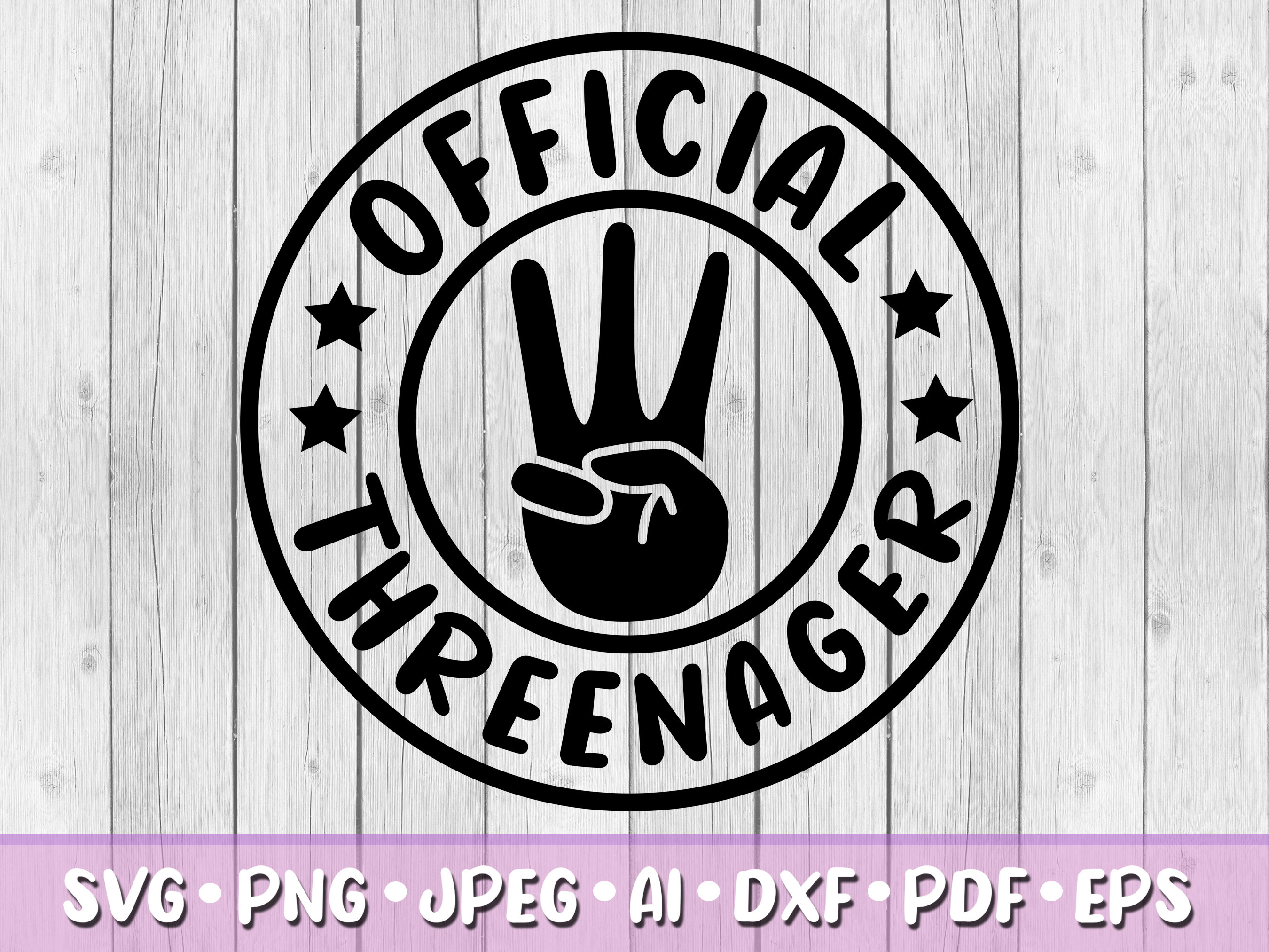Official Threenager SVG, Digital Download, Svg, Png, Jpeg, Dxf, Eps, Ai ...