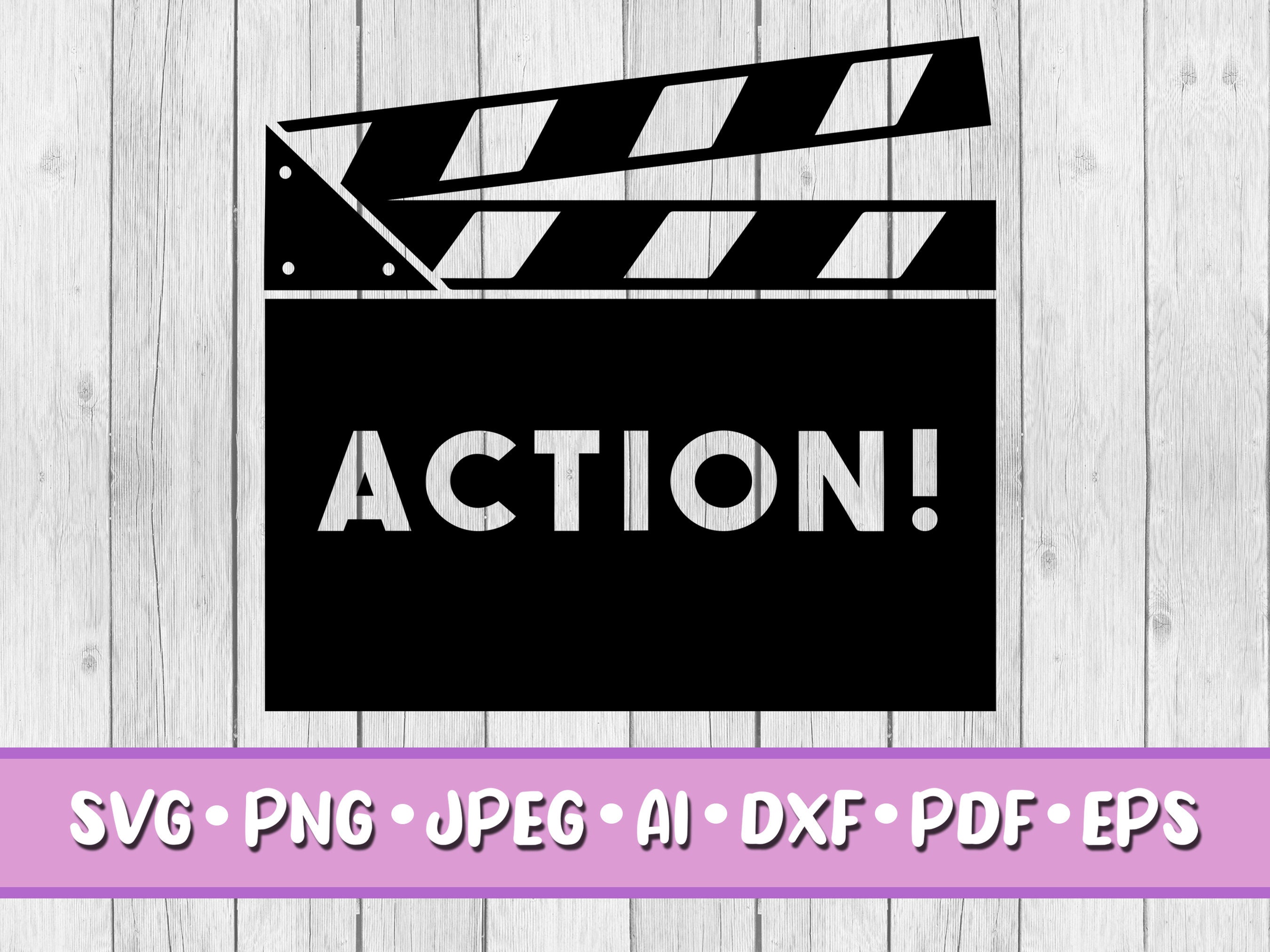 Clapper Board SVG Digital Download Svg Png Jpeg Dxf Eps | Etsy