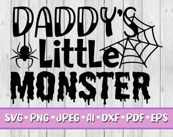 Daddy's Little Monster Svg | Etsy