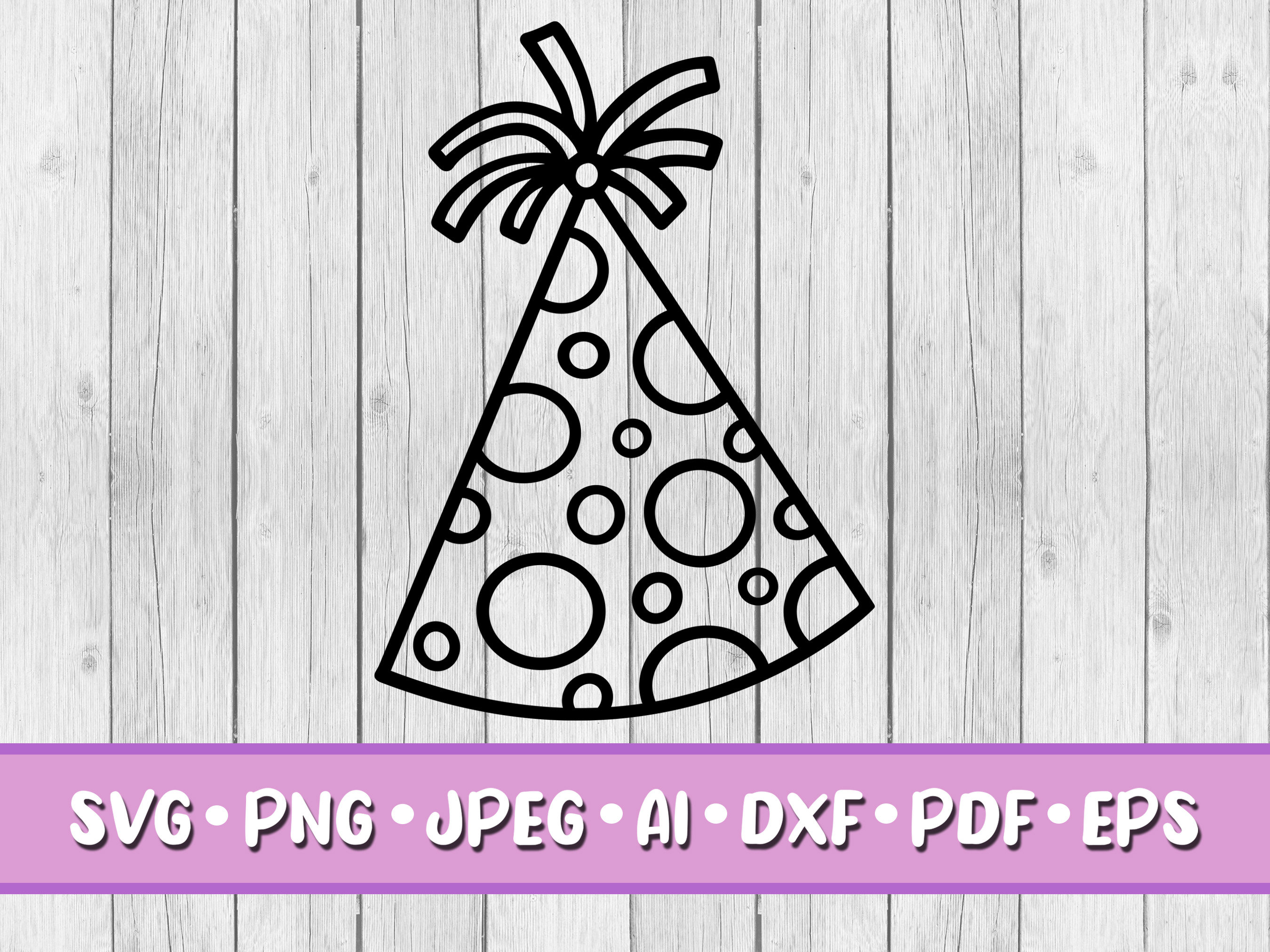 Party Hat SVG, Descarga digital, Svg, Jpeg, Png, Dxf, Eps, Ai, Imágenes ...