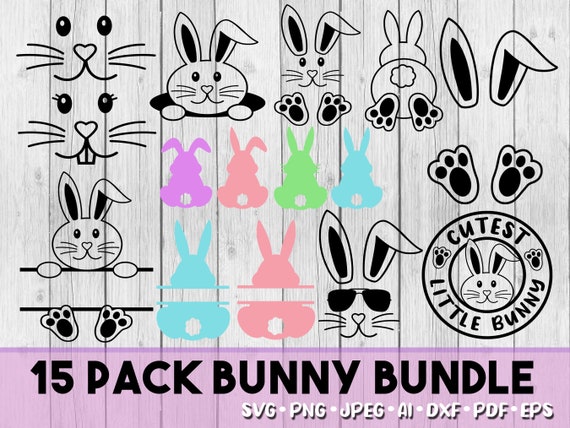 Bunny SVG Bundle Bundle of 15 Digital Download Svg Jpeg - Etsy