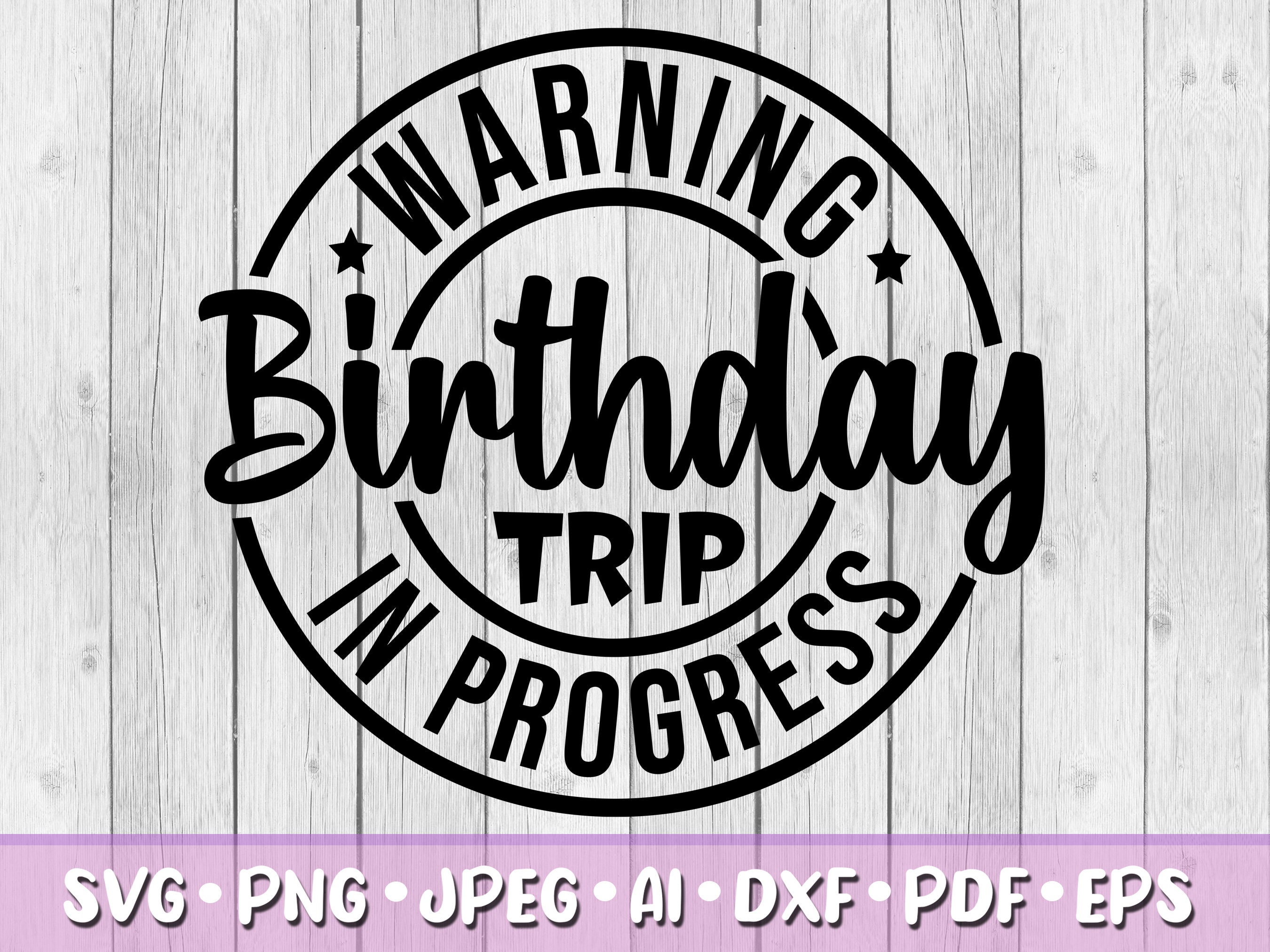 Warning Birthday Trip in Progress SVG, Digital Download, Svg, Jpeg, Png ...