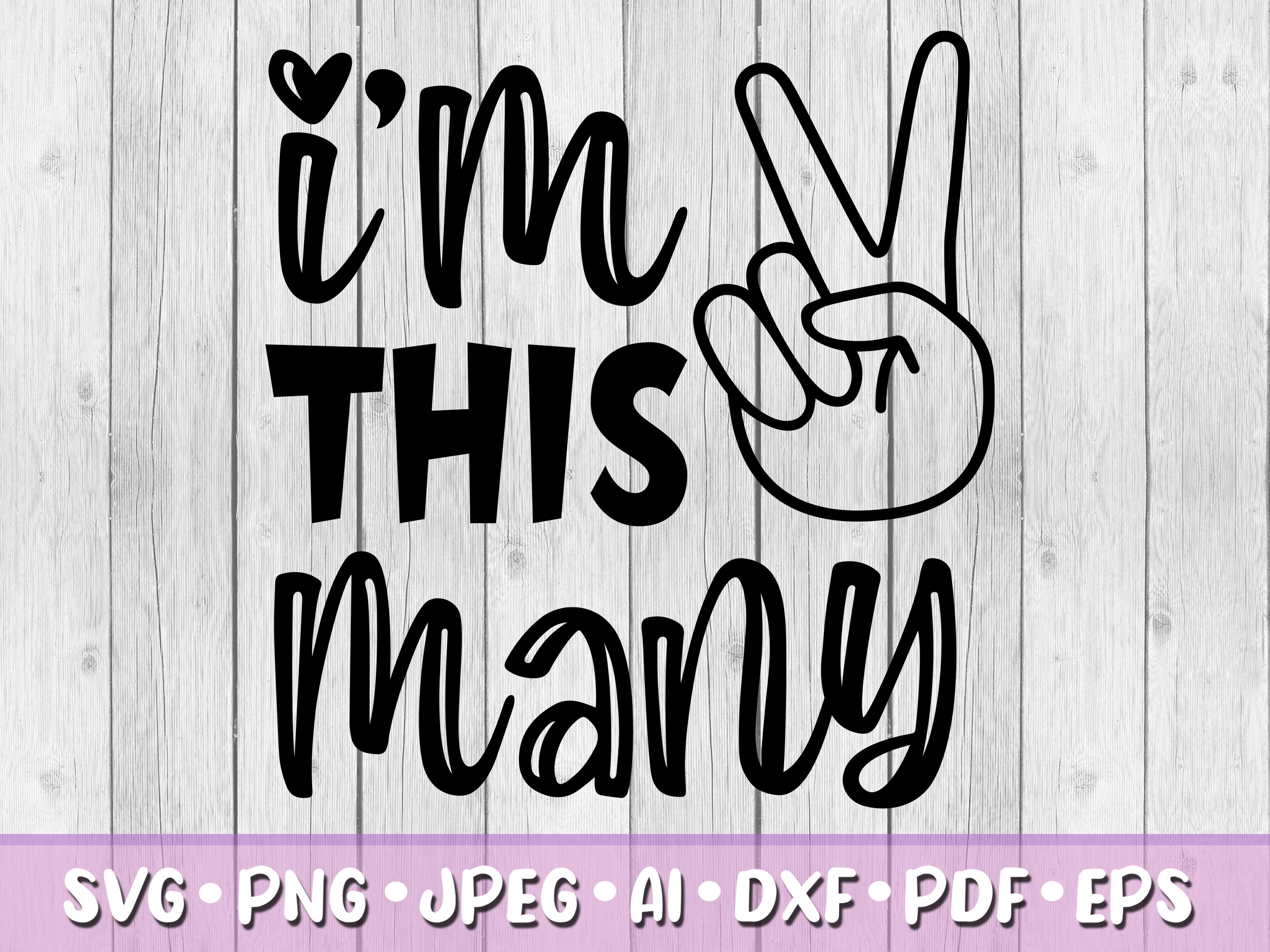 I'm This Many SVG Digital Download Svg Png Jpeg Dxf - Etsy UK