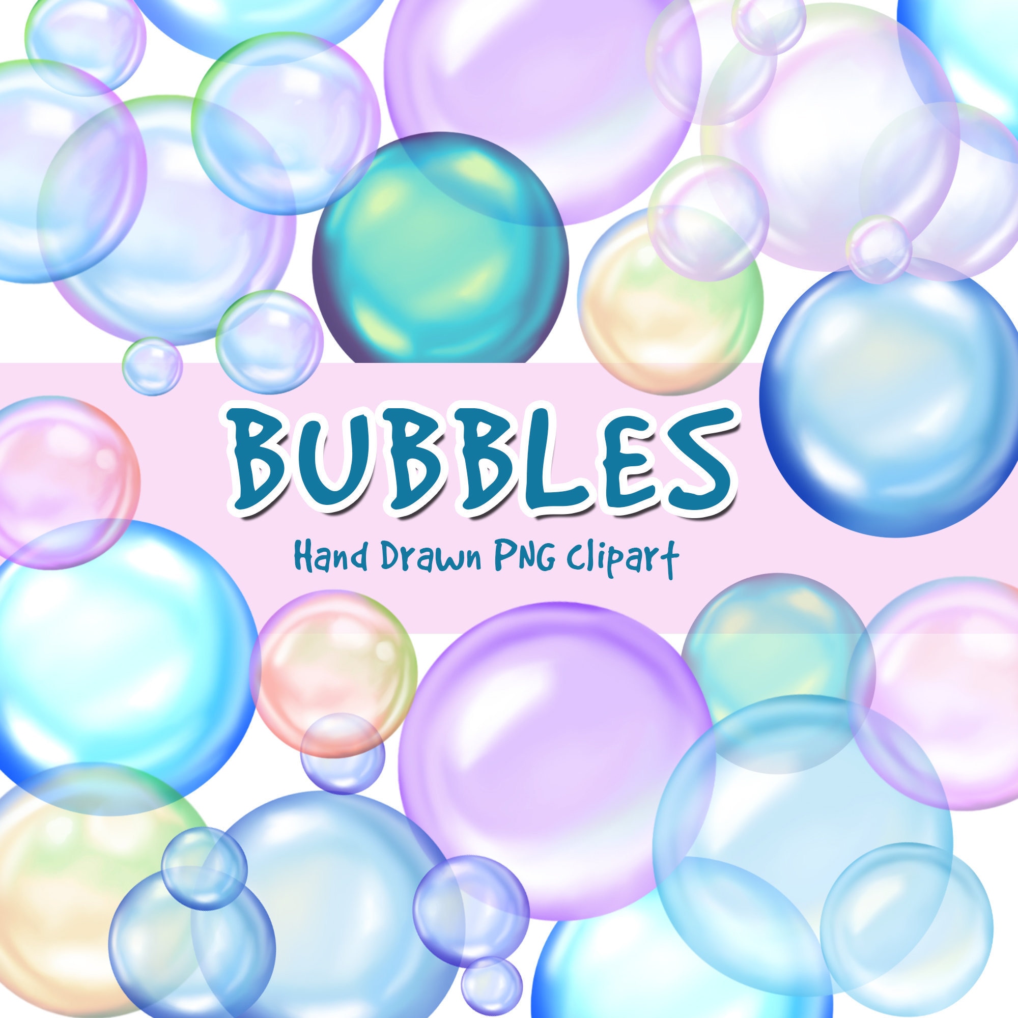 12 Bubbles Clipart Digital PNG Hand Drawn Digital Download | Etsy UK