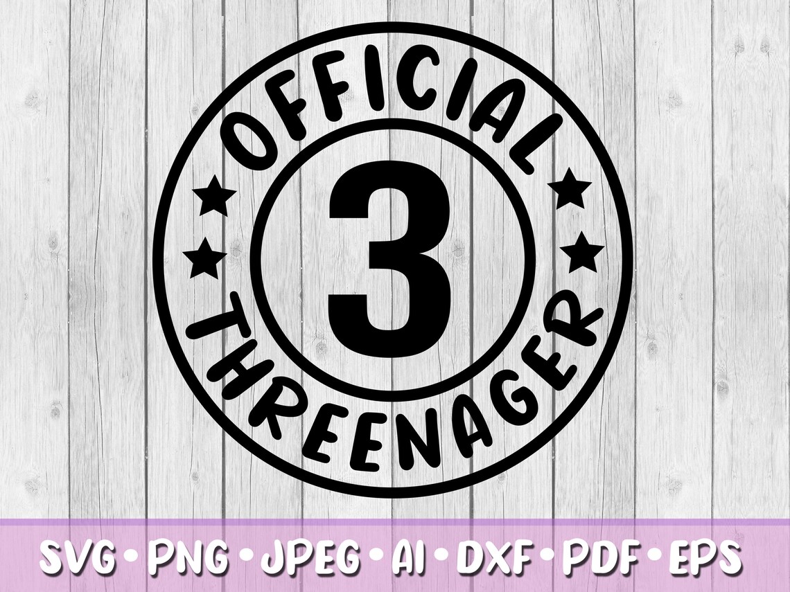 Official Threenager SVG Digital Download Svg Png Jpeg - Etsy