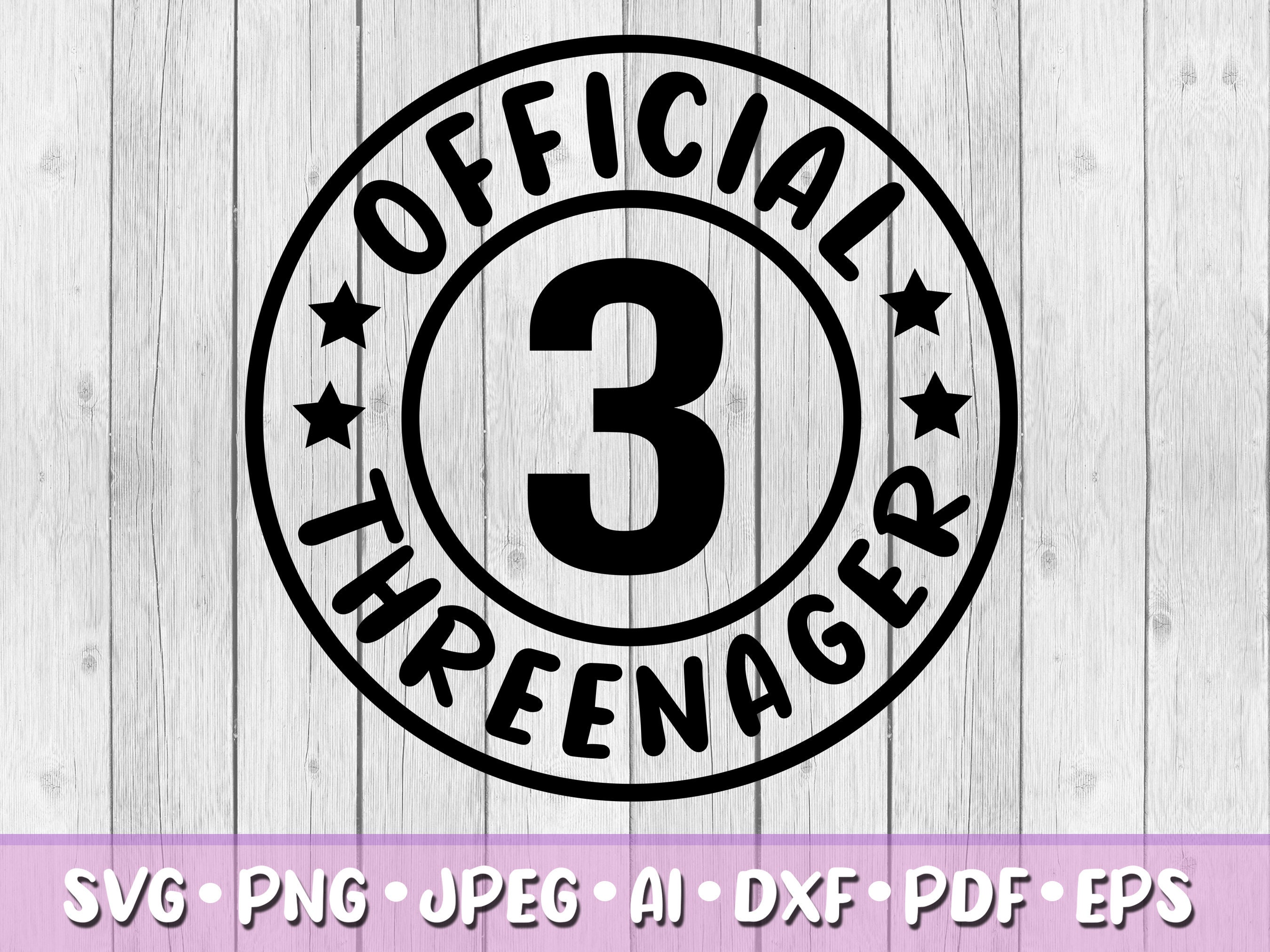 Official Threenager SVG Digital Download Svg Png Jpeg - Etsy UK