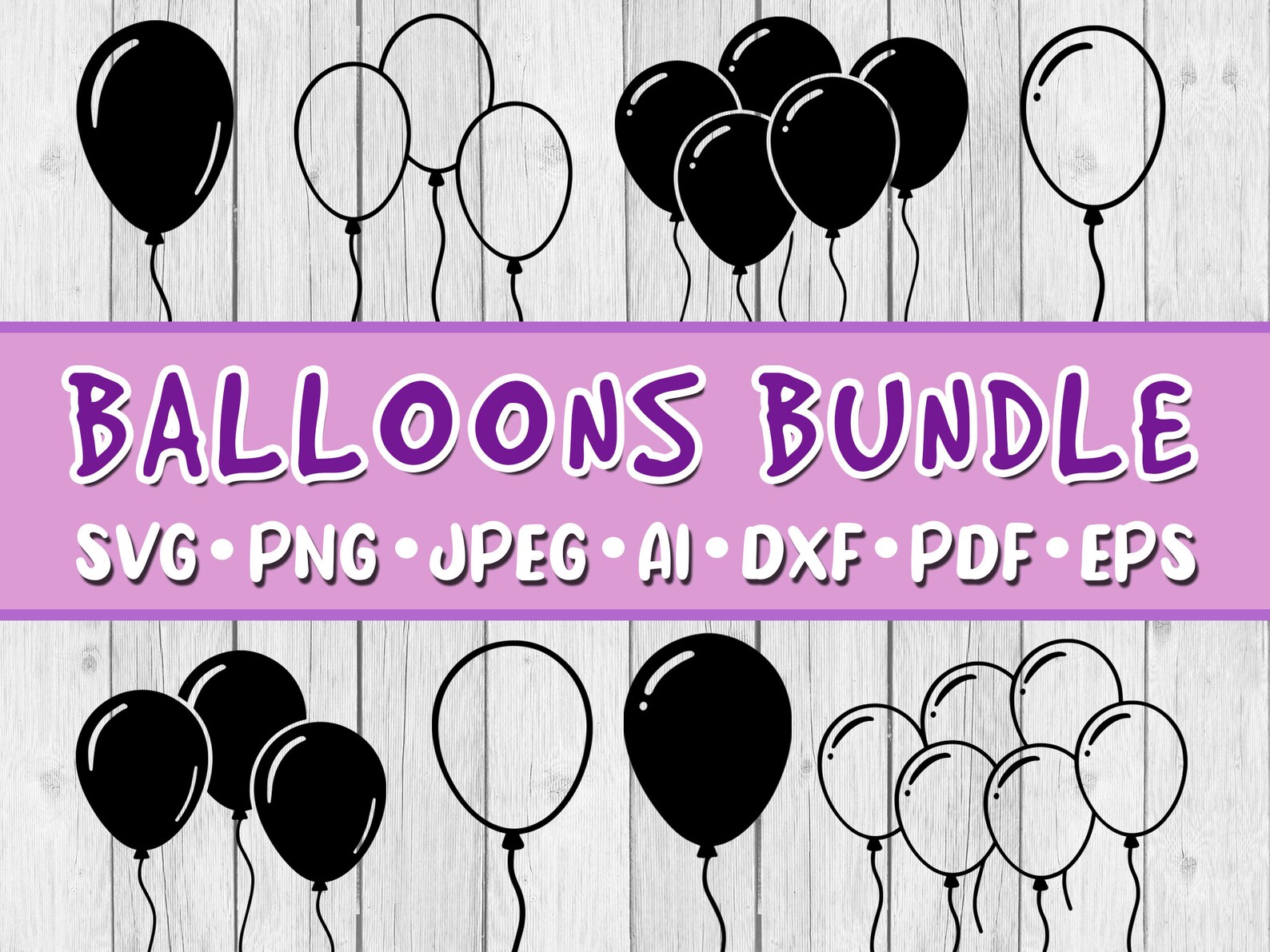 Balloons SVG Bundle Bundle of 8 Digital Download Svg Jpeg | Etsy