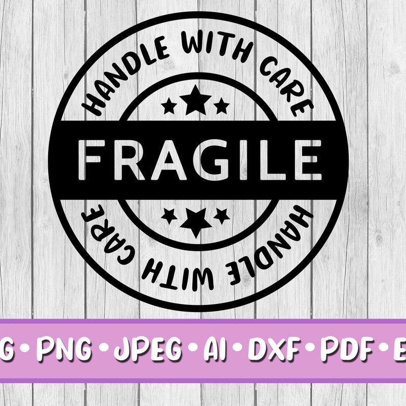 Fragile Stickers Round - Etsy