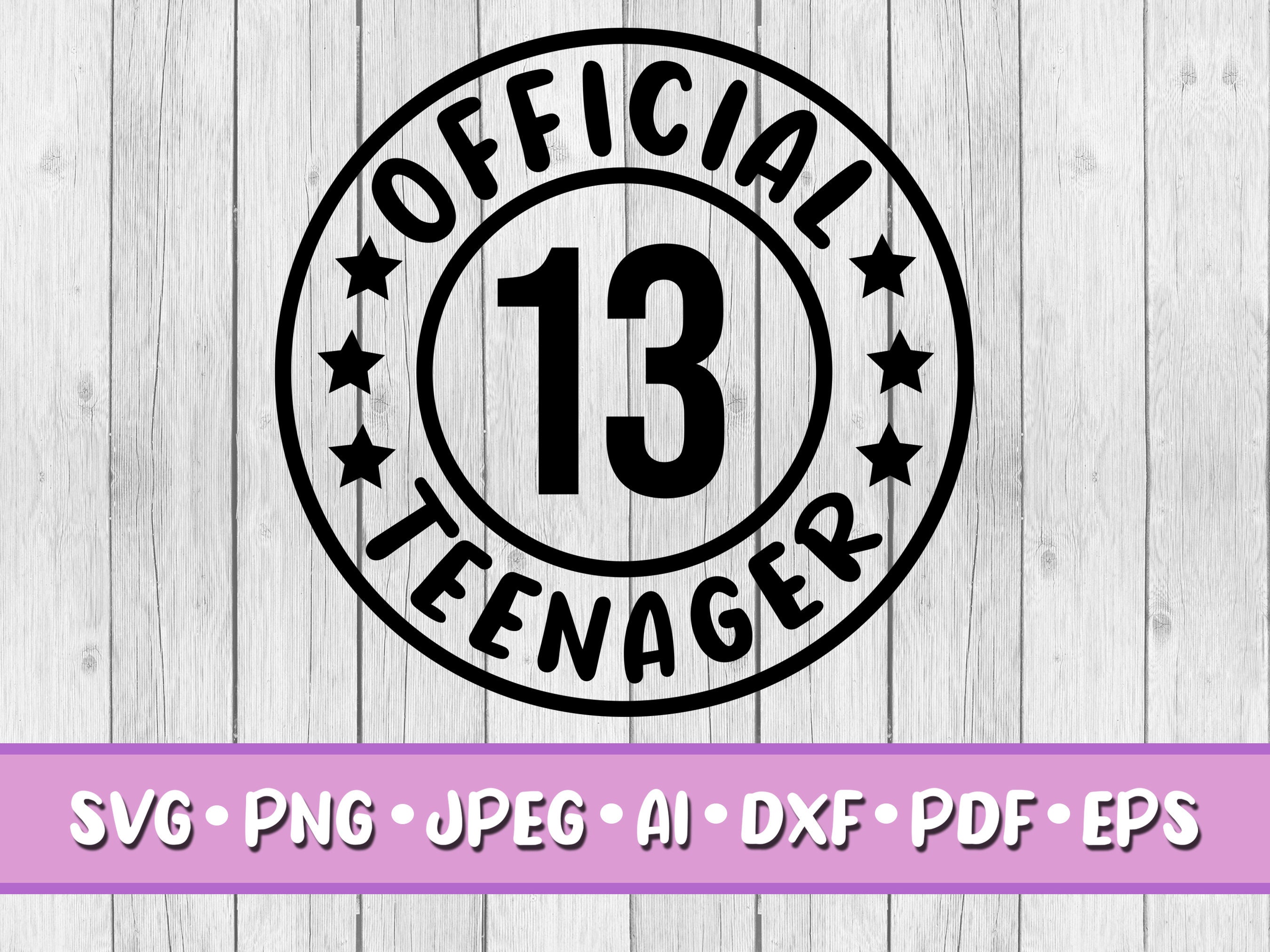 Official Teenager SVG Digital Download Svg Png Jpeg Dxf | Etsy