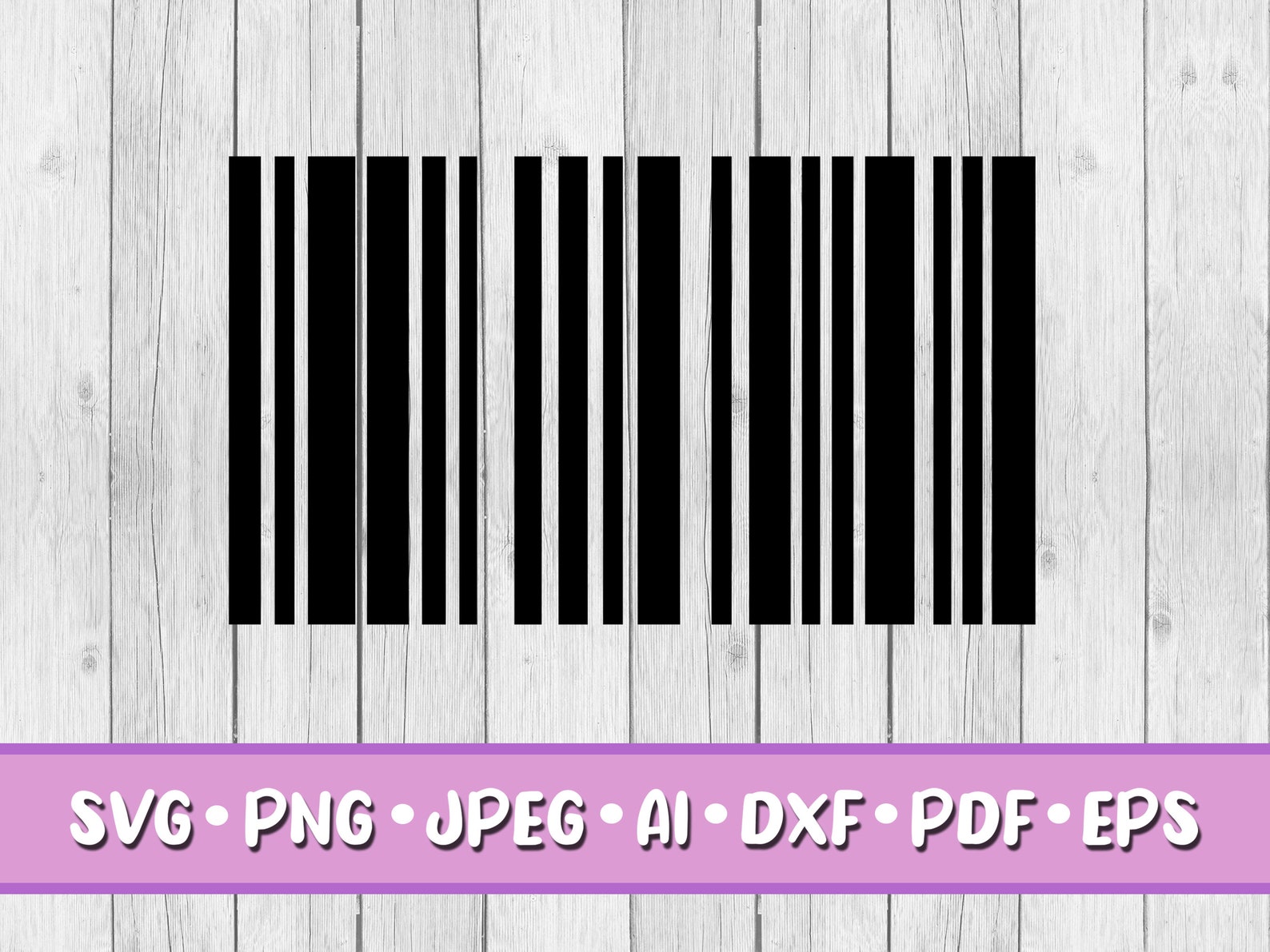 Barcode SVG Digital Download Svg Jpeg Png Dxf Eps Ai - Etsy