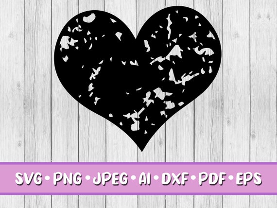 Distressed Heart SVG Digital Download Svg Jpeg Png Dxf - Etsy