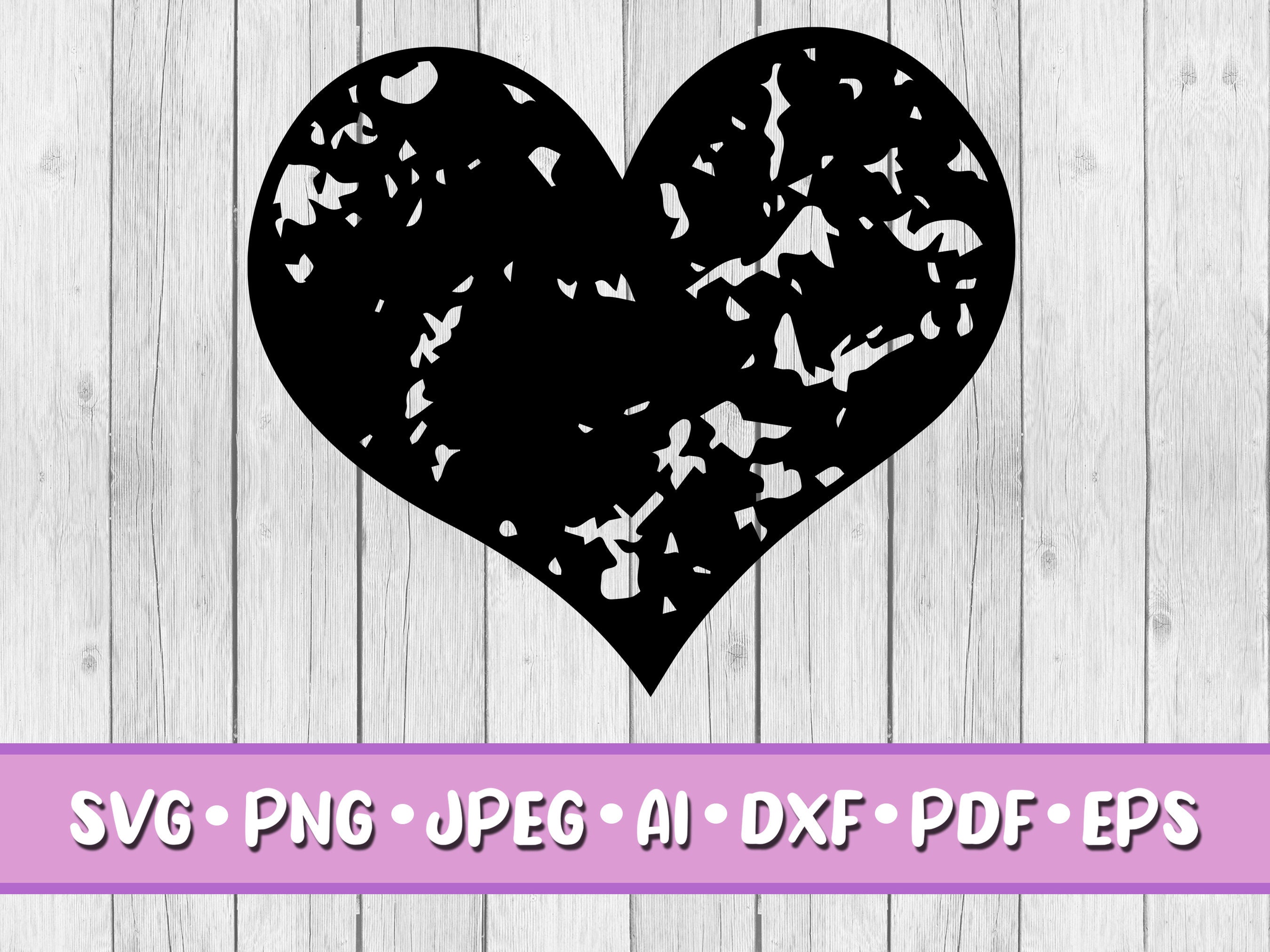 Distressed Heart SVG Digital Download Svg Jpeg Png Dxf - Etsy Canada