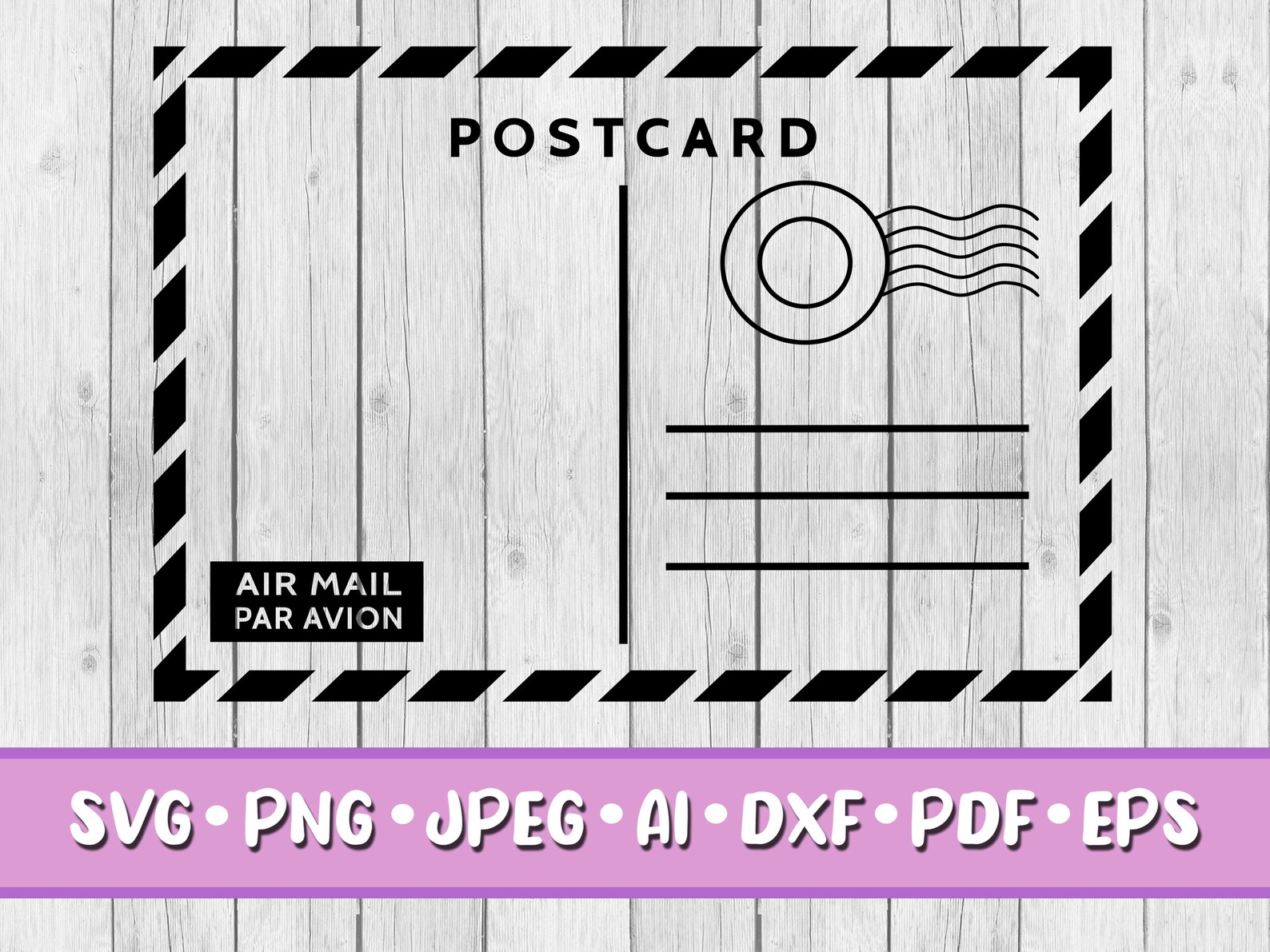 Postcard SVG Digital Download Svg Jpeg Png Dxf Eps Ai | Etsy