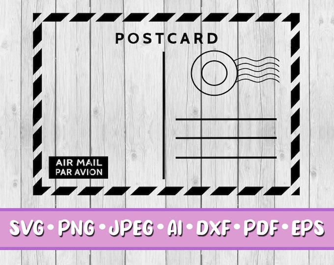 Postcard SVG, Aesthetic Mail Project Svg - Vintage SVG - Airmail Svg ...