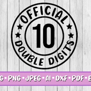 Official Double Digits SVG, Digital Download, Svg, Png, Jpeg, Dxf, Eps ...