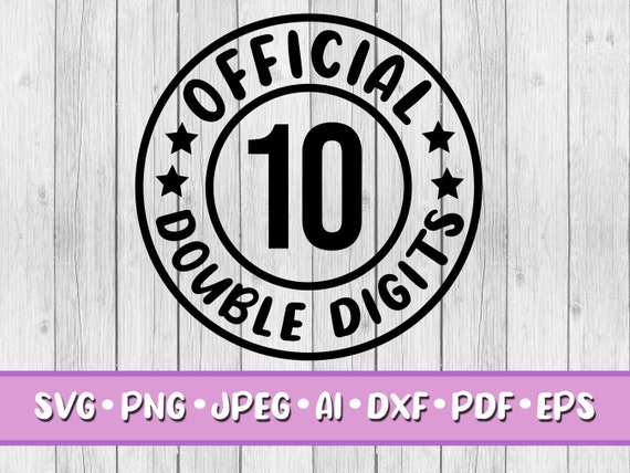 Official Double Digits SVG Digital Download Svg Png Jpeg | Etsy