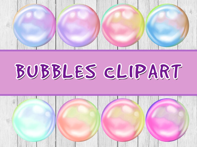 16 Individual Bubbles Clipart, Digital PNG, Hand Drawn, Digital ...