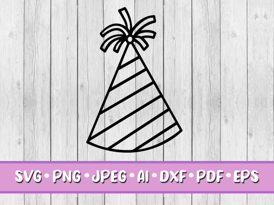 Party Hat Svg Digital Download Svg Jpeg Png Dxf Eps Ai Clipart