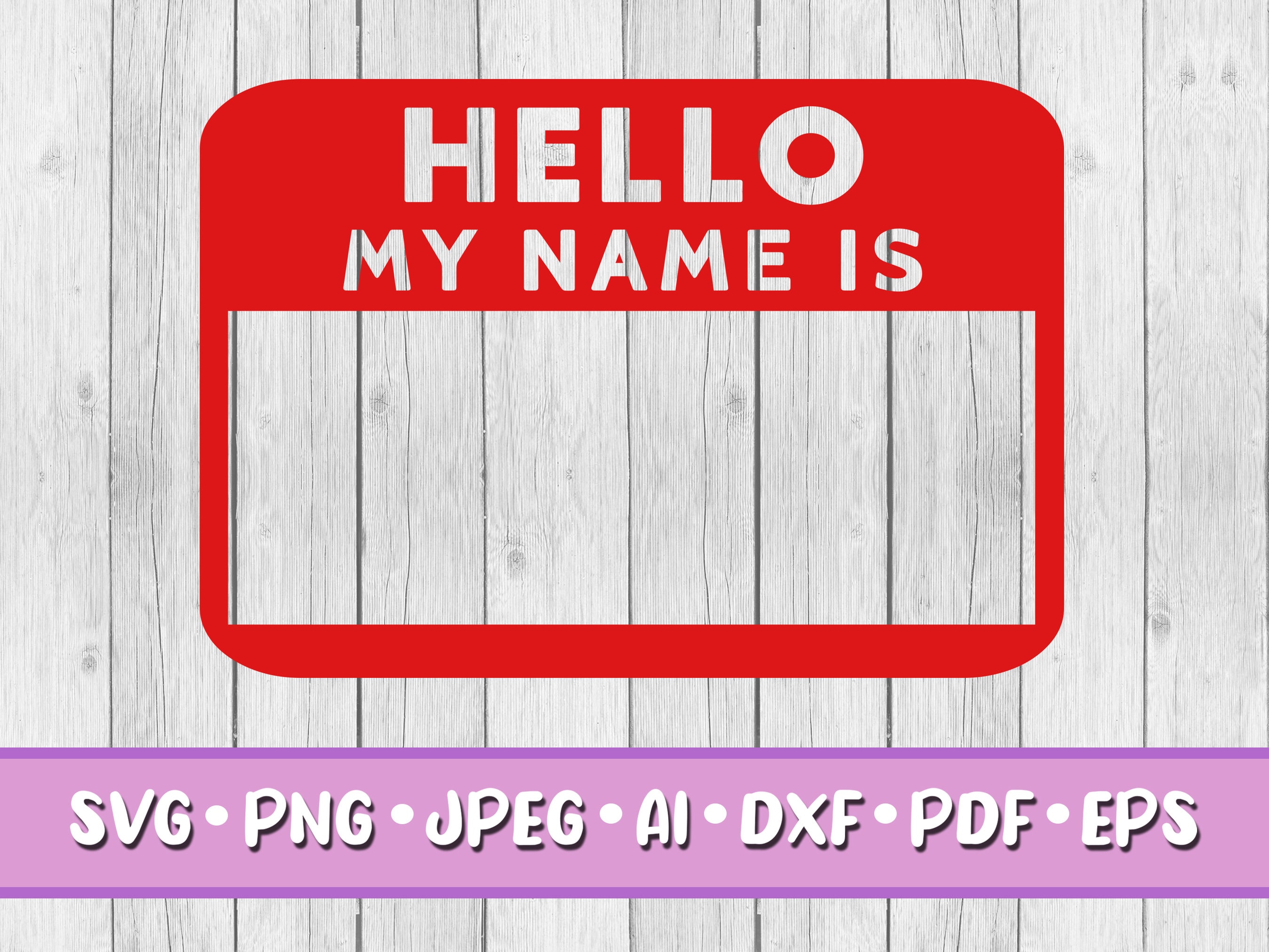 Hola mi nombre es SVG descarga digital svg png jpeg dxf - Etsy España