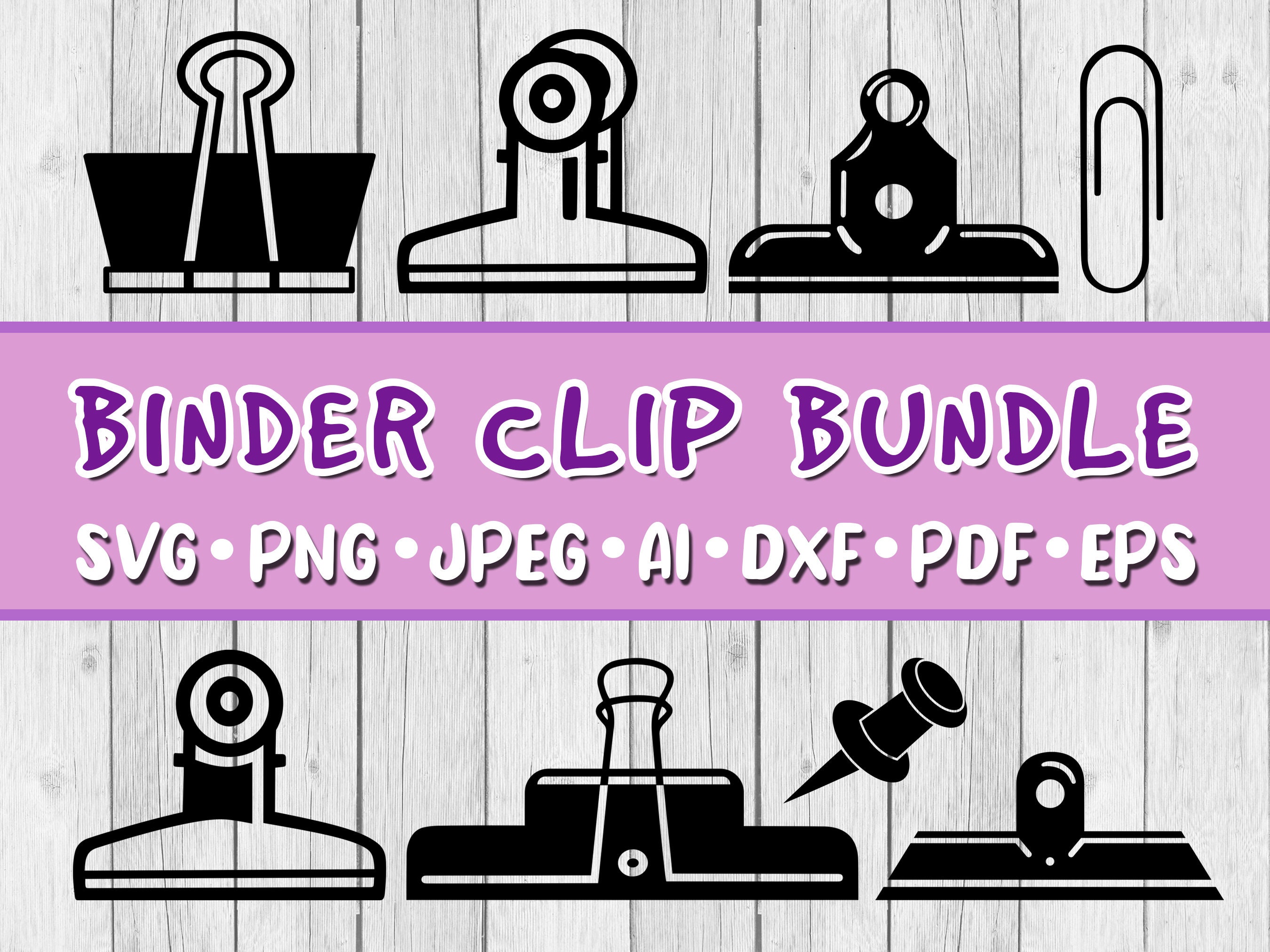 Binder Clip SVG Bundle Bundle of 8 Digital Download Cricut - Etsy