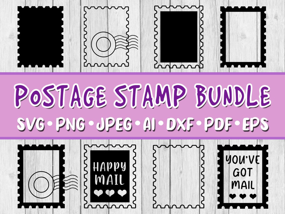 Postage Stamp SVG Bundle Bundle of 8 Digital Download - Etsy