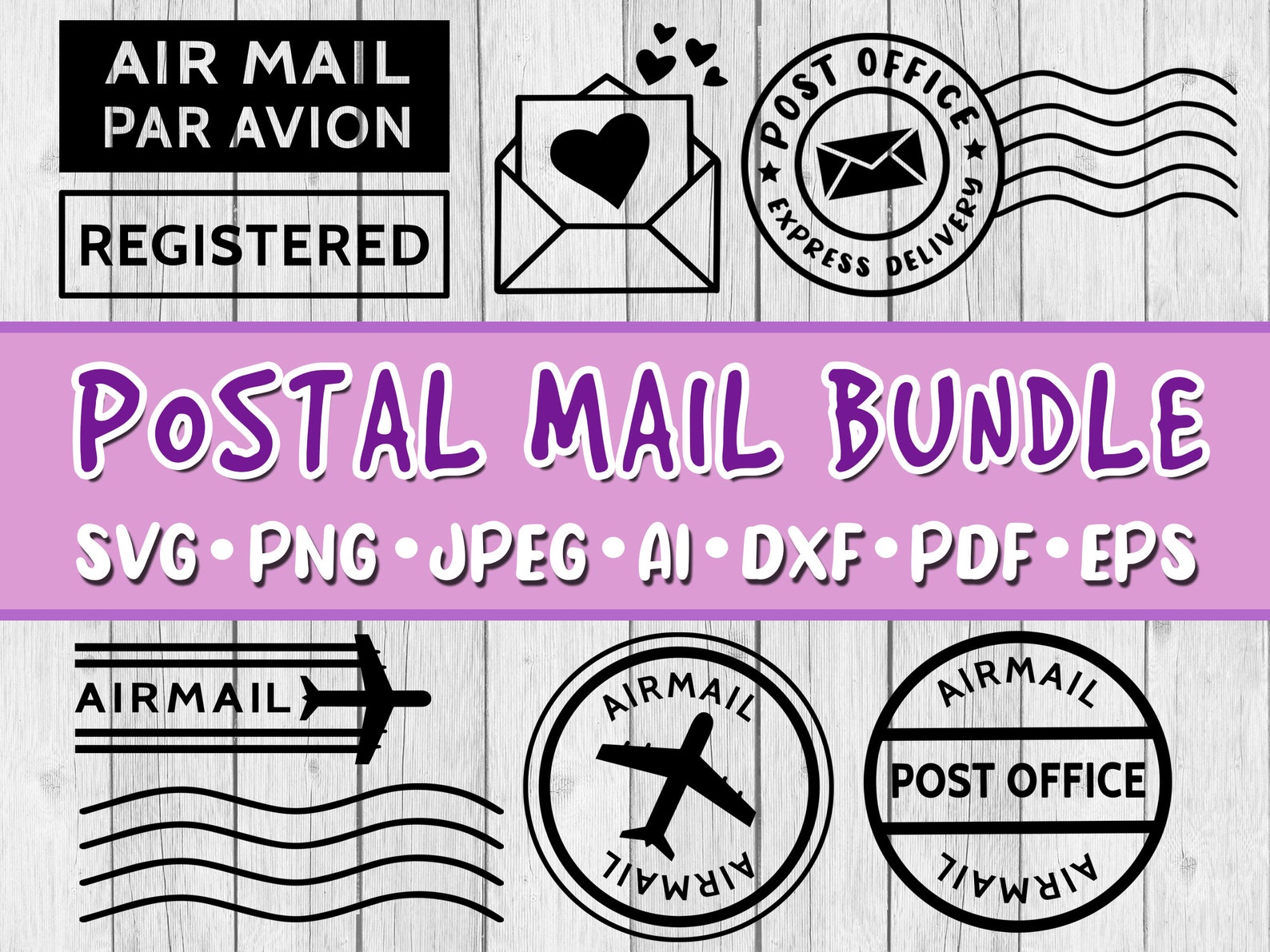 Postal Mail SVG Bundle Bundle of 8 Digital Download Cricut - Etsy