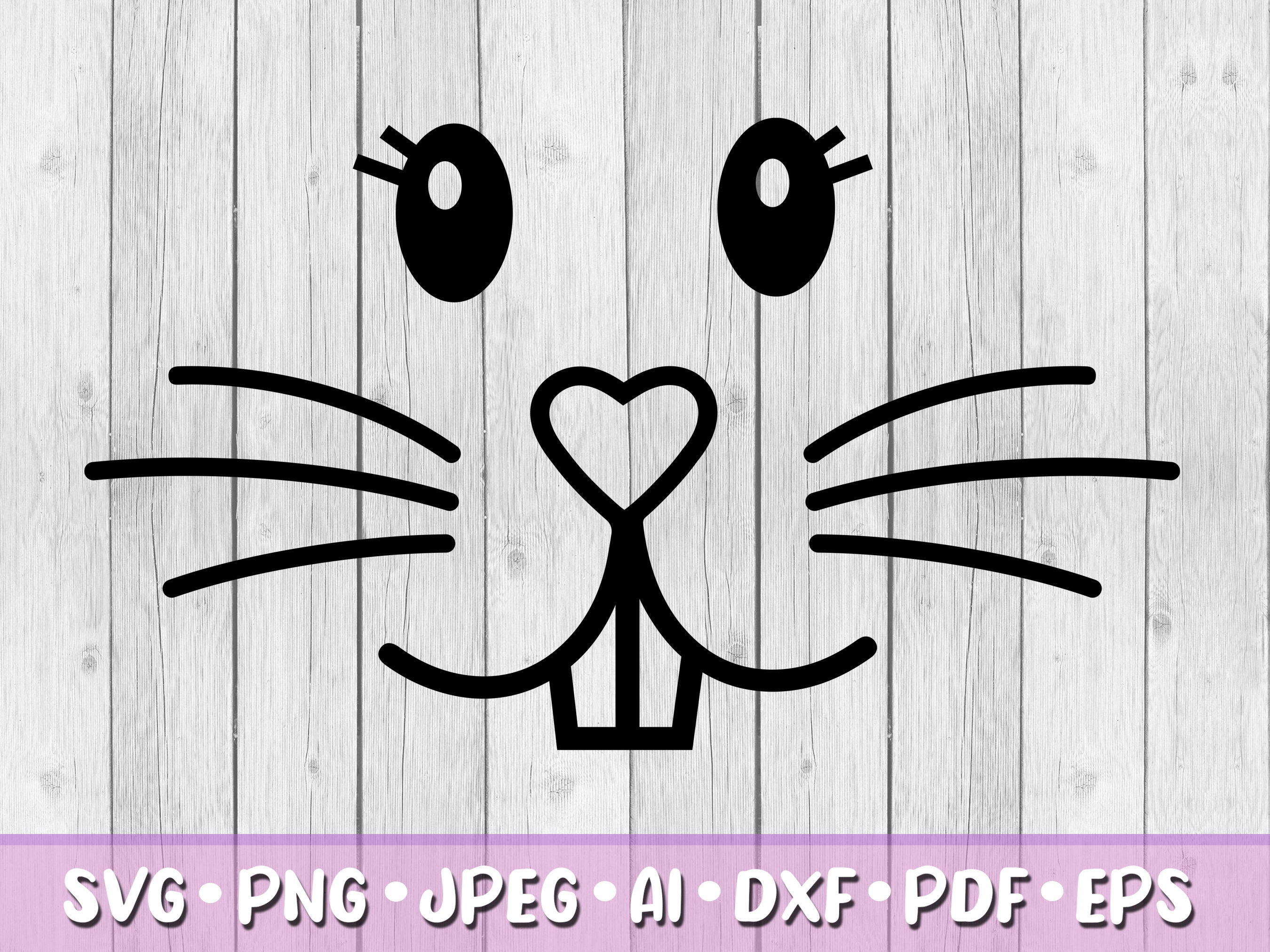 Bunny Face SVG Digital Download Svg Jpeg Png Dxf Eps - Etsy