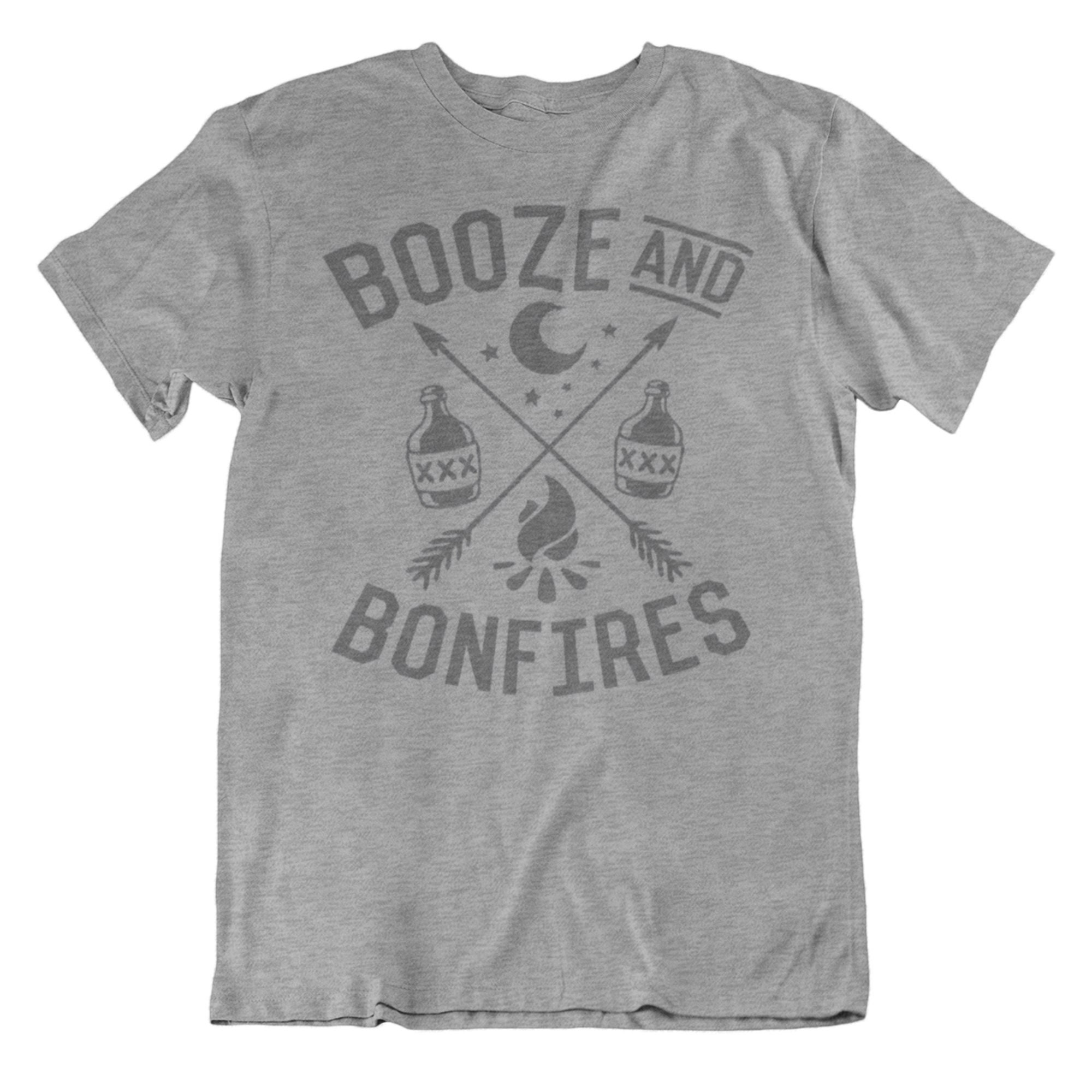 Booze and Bonfires Graphic Tees Funny Shirts Mens Tshirt | Etsy