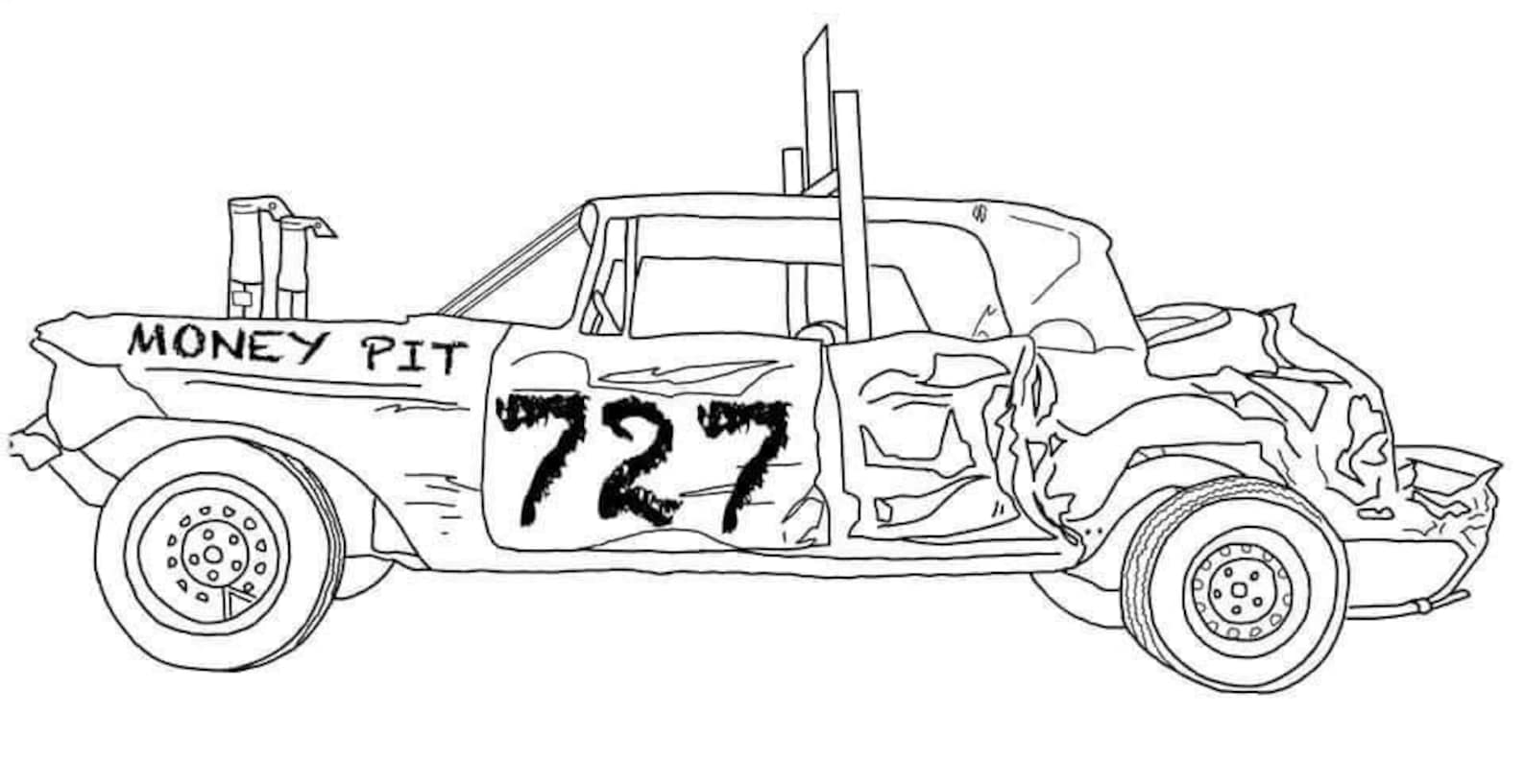 Demolition derby coloring book first edition | Etsy