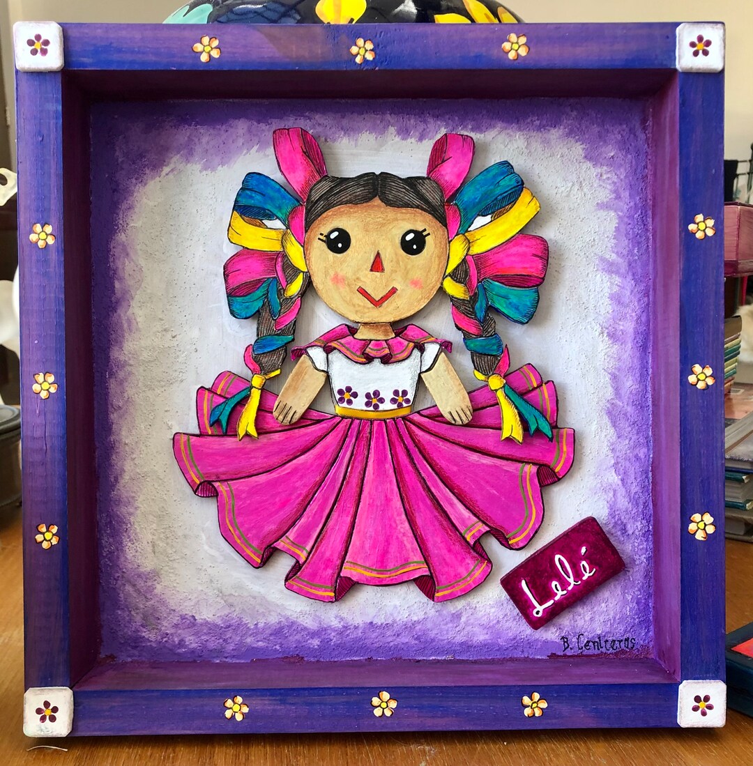 México Folk Art Nicho Handmade Shadow Box Diorama Memories of My Land ...