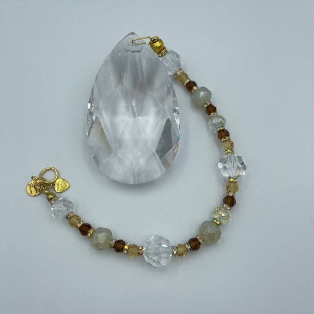 Handmade Suncatcher Yellow, Tear Drop Crystal, Short Length - Etsy