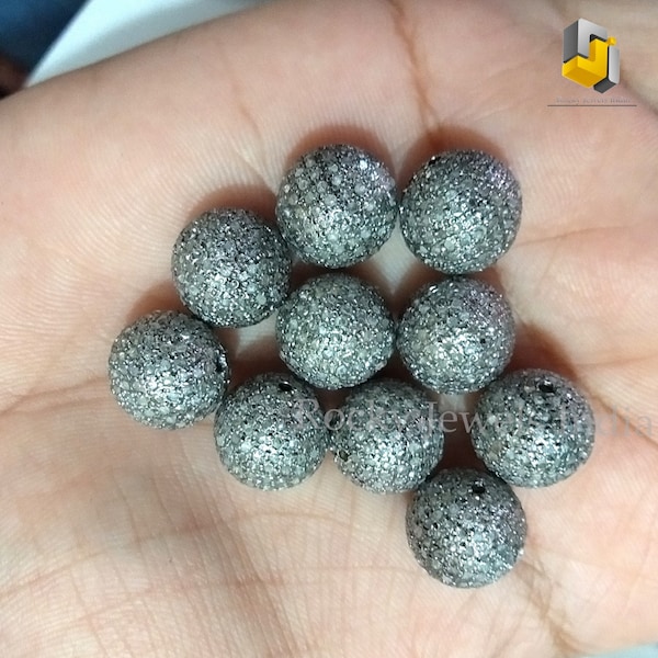 Pave Diamond Beads - Etsy