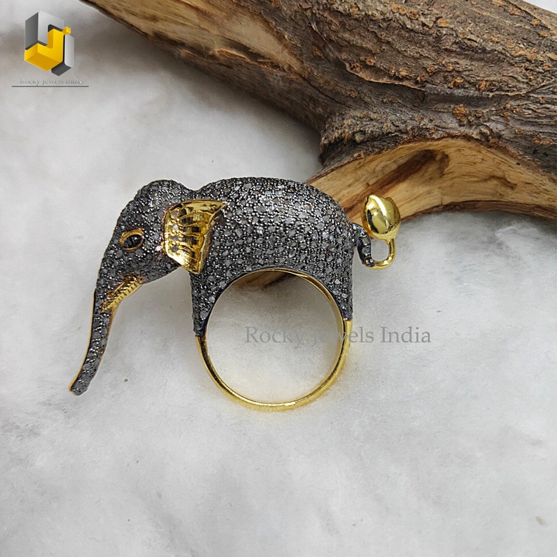 Elephant Diamond Ring Jewelry - Etsy